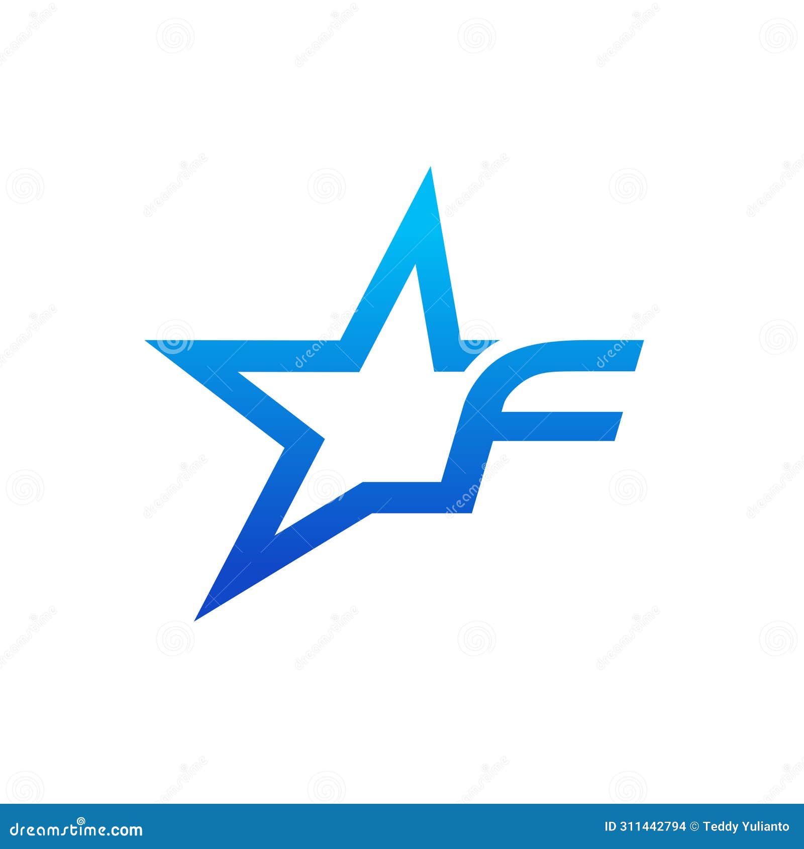 Stylist Illustration Initial F Blue Star Logo Stock Illustration ...