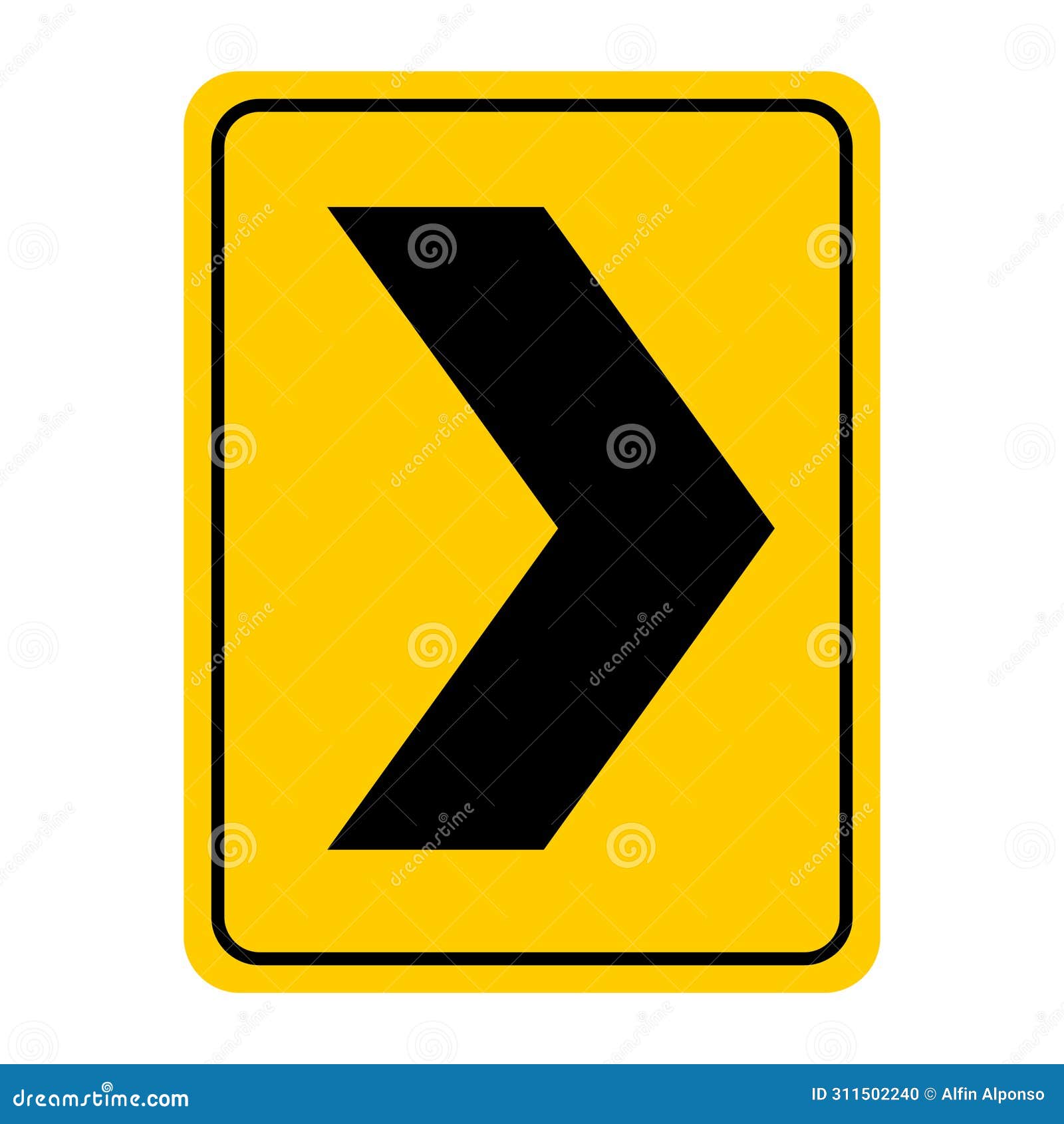 Sharp curve to right sign stock vector. Illustration of curve - 311502240