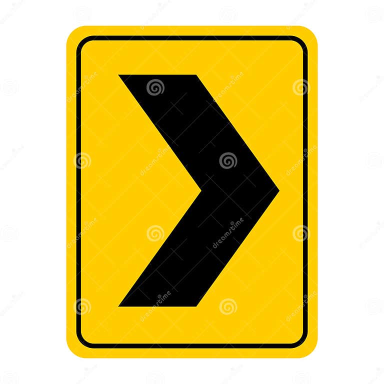 Sharp curve to right sign stock vector. Illustration of curve - 311502240