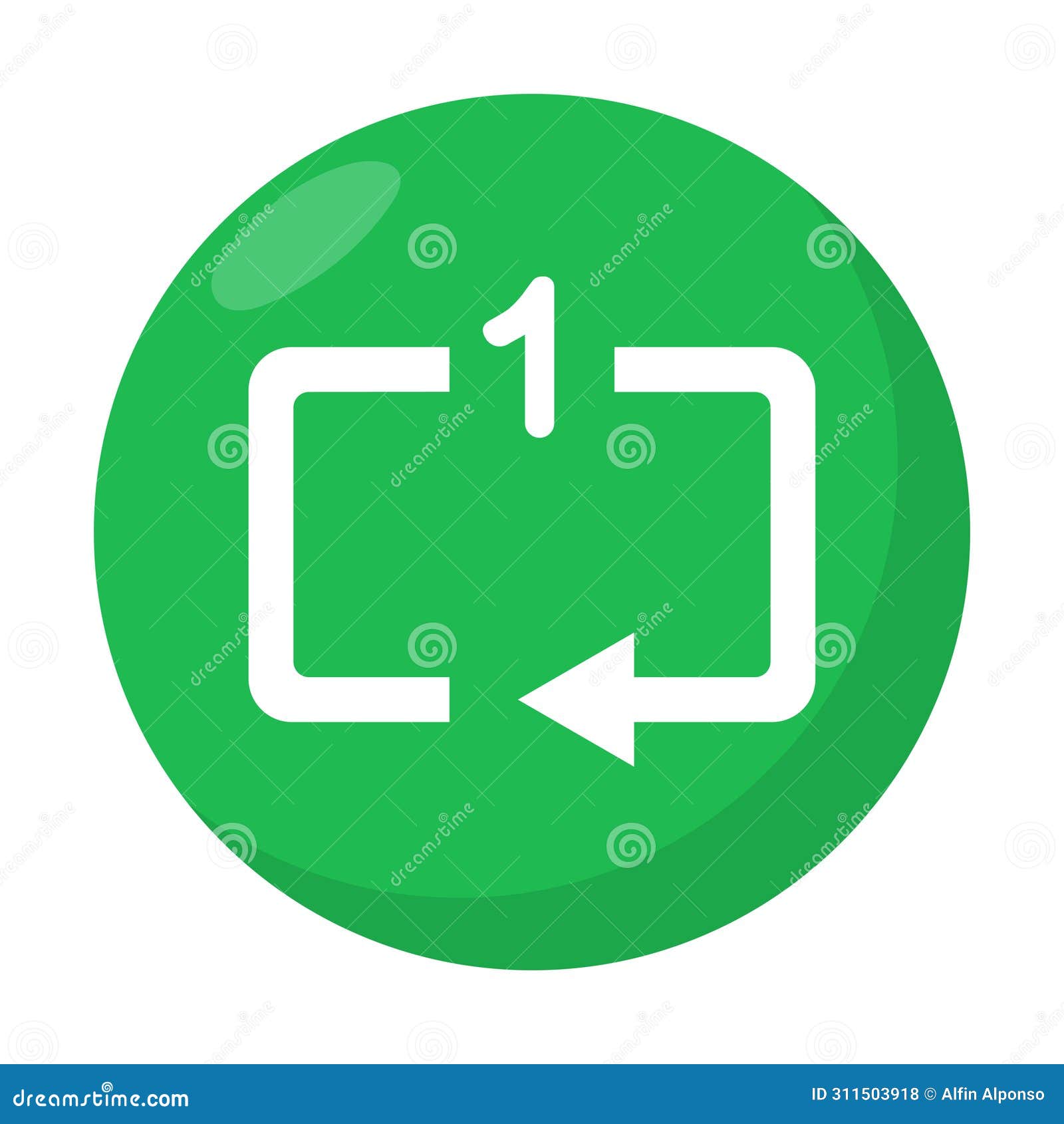 Green Single Loop Icon stock vector. Illustration of symbol - 311503918