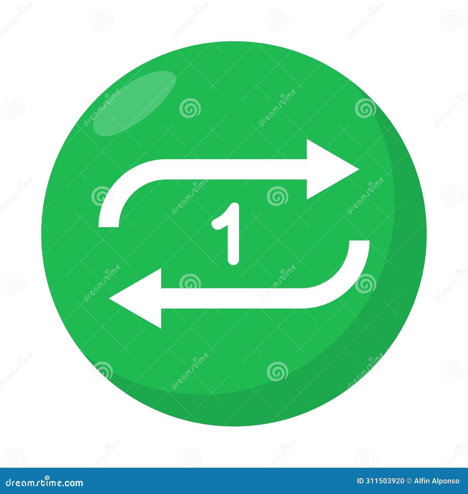 Green Single Loop Icon stock illustration. Illustration of stroke ...