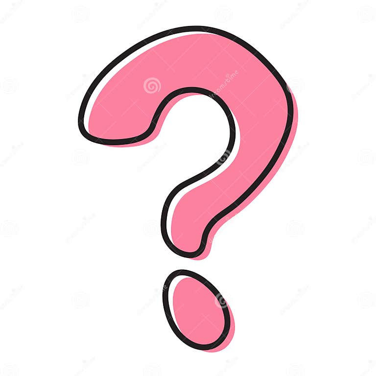 Hand Drawn Pink Question Mark Icon Stock Vector - Illustration of icon ...