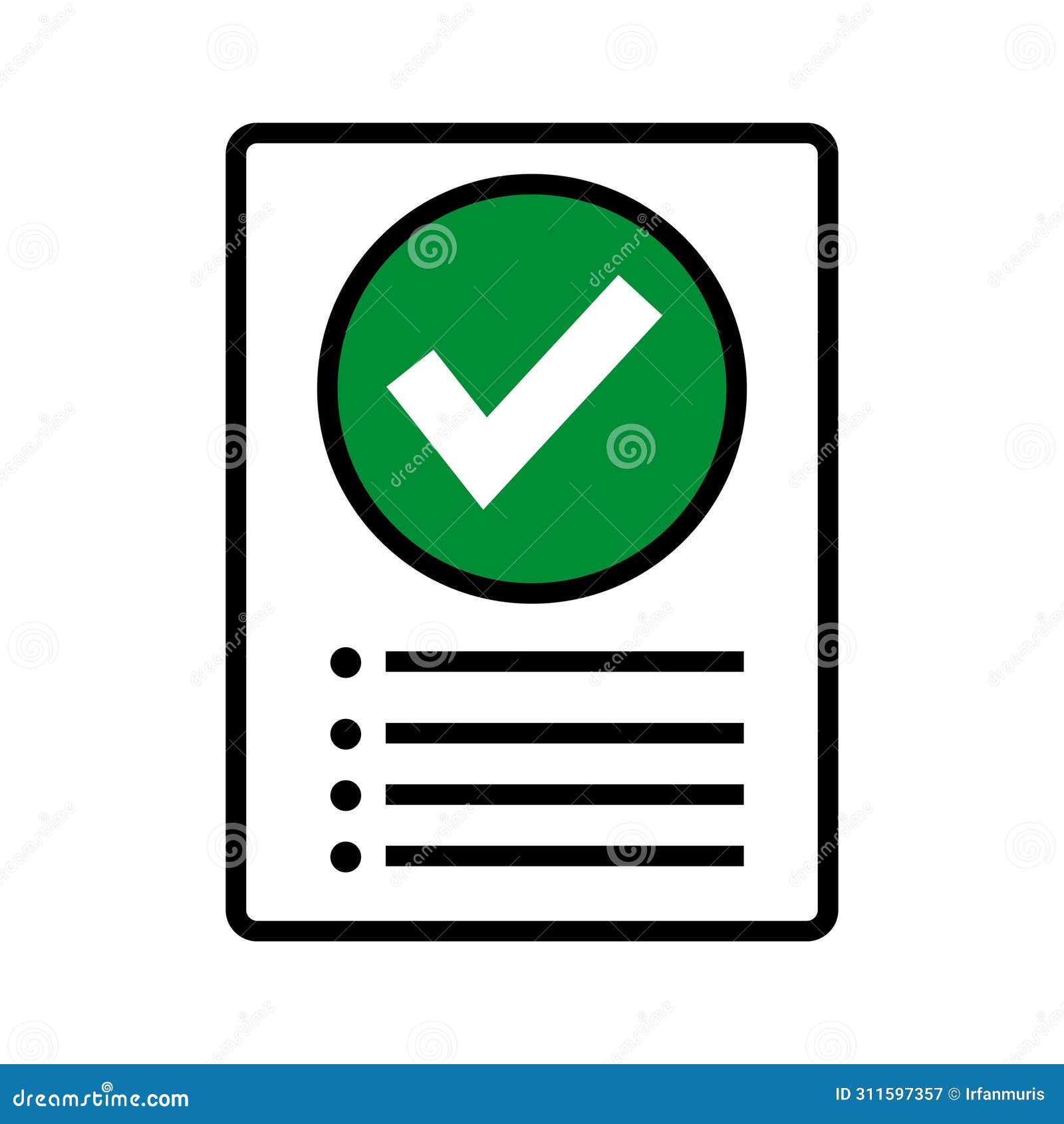Document with Check Mark Icon Vector Stock Vector - Illustration of ...