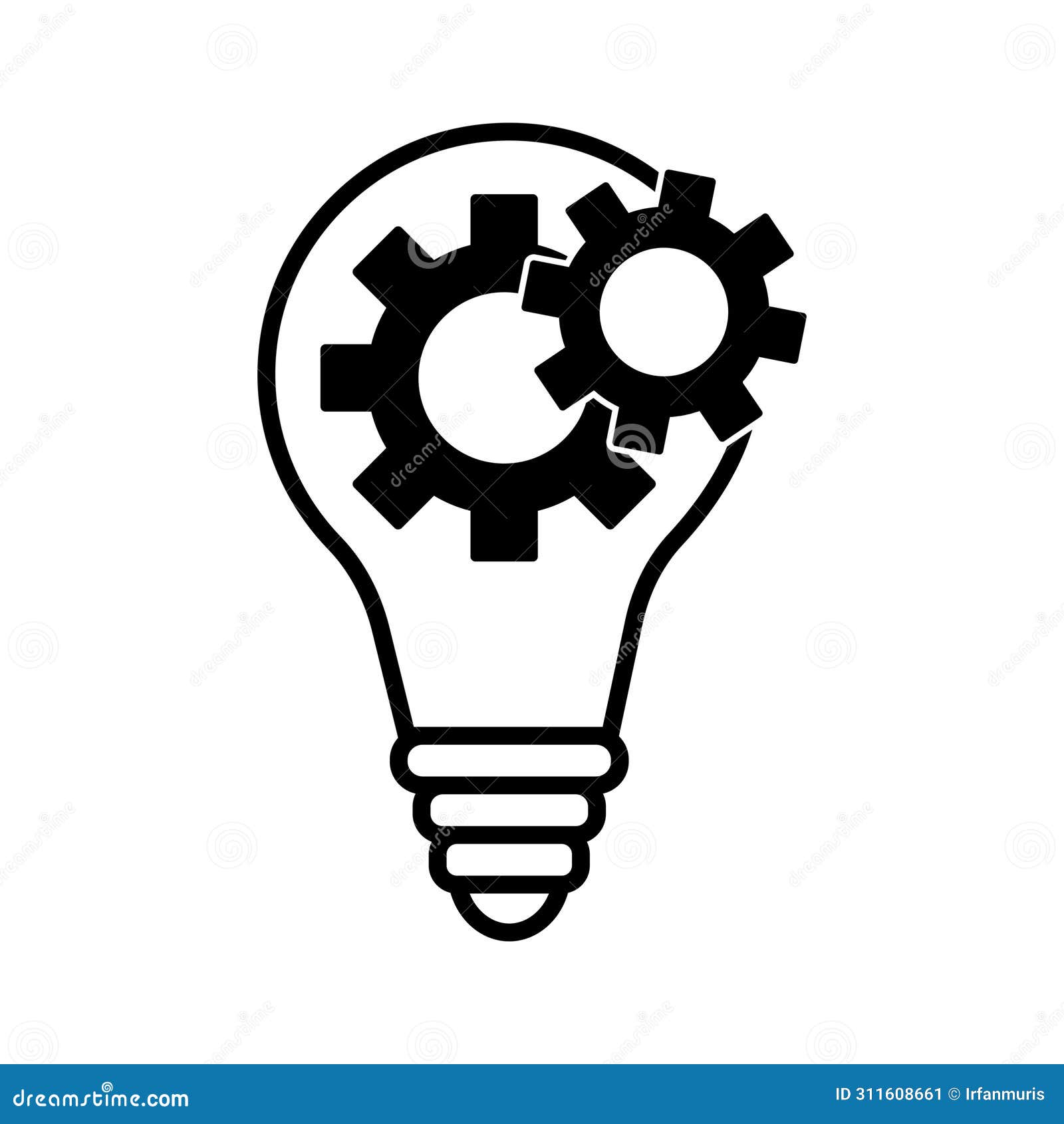 Light Bulb with Gears Icon Vector Stock Vector - Illustration of ...