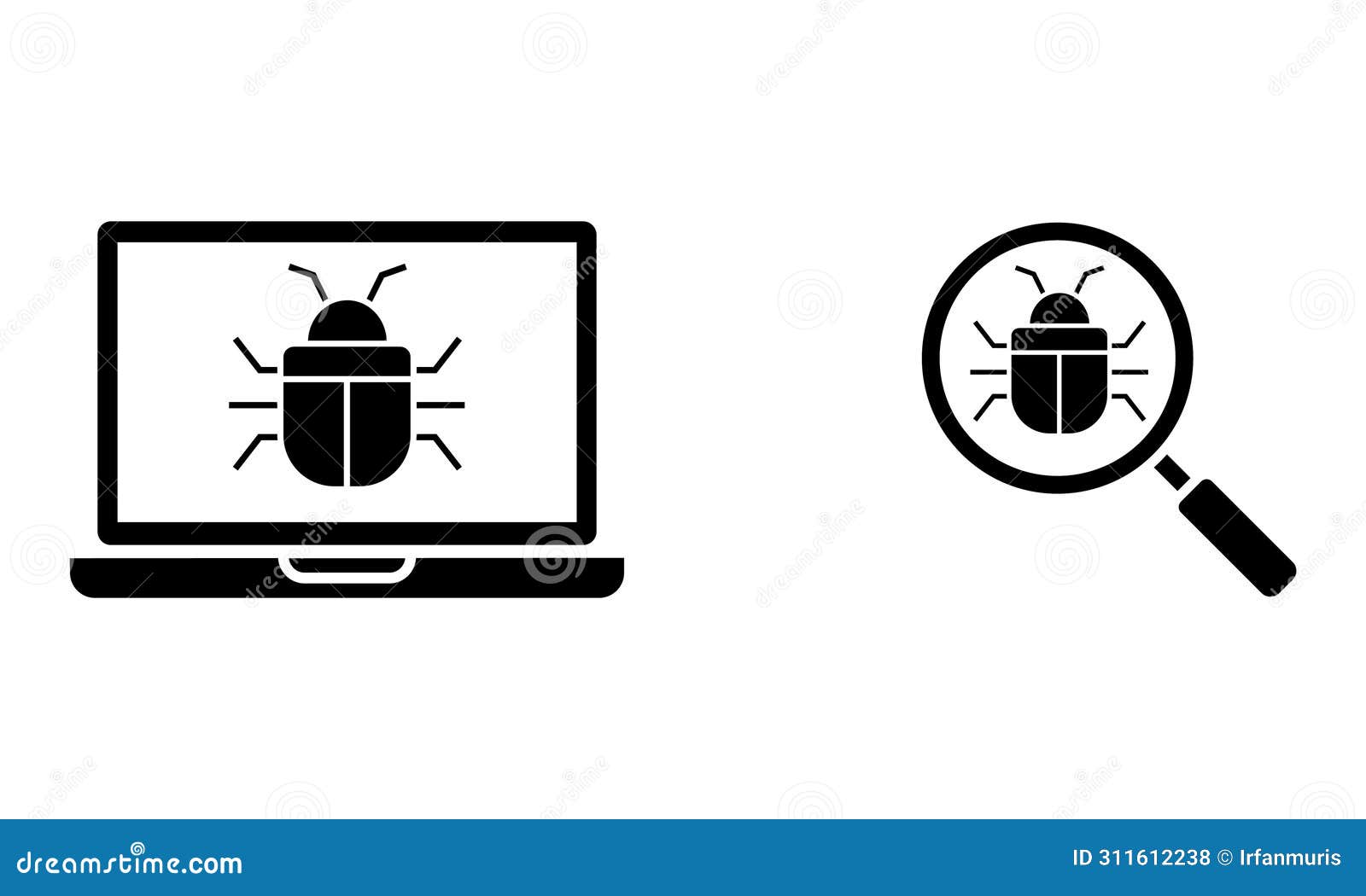 Computer Bug, Virus and Malware Icon Vector Stock Vector - Illustration ...
