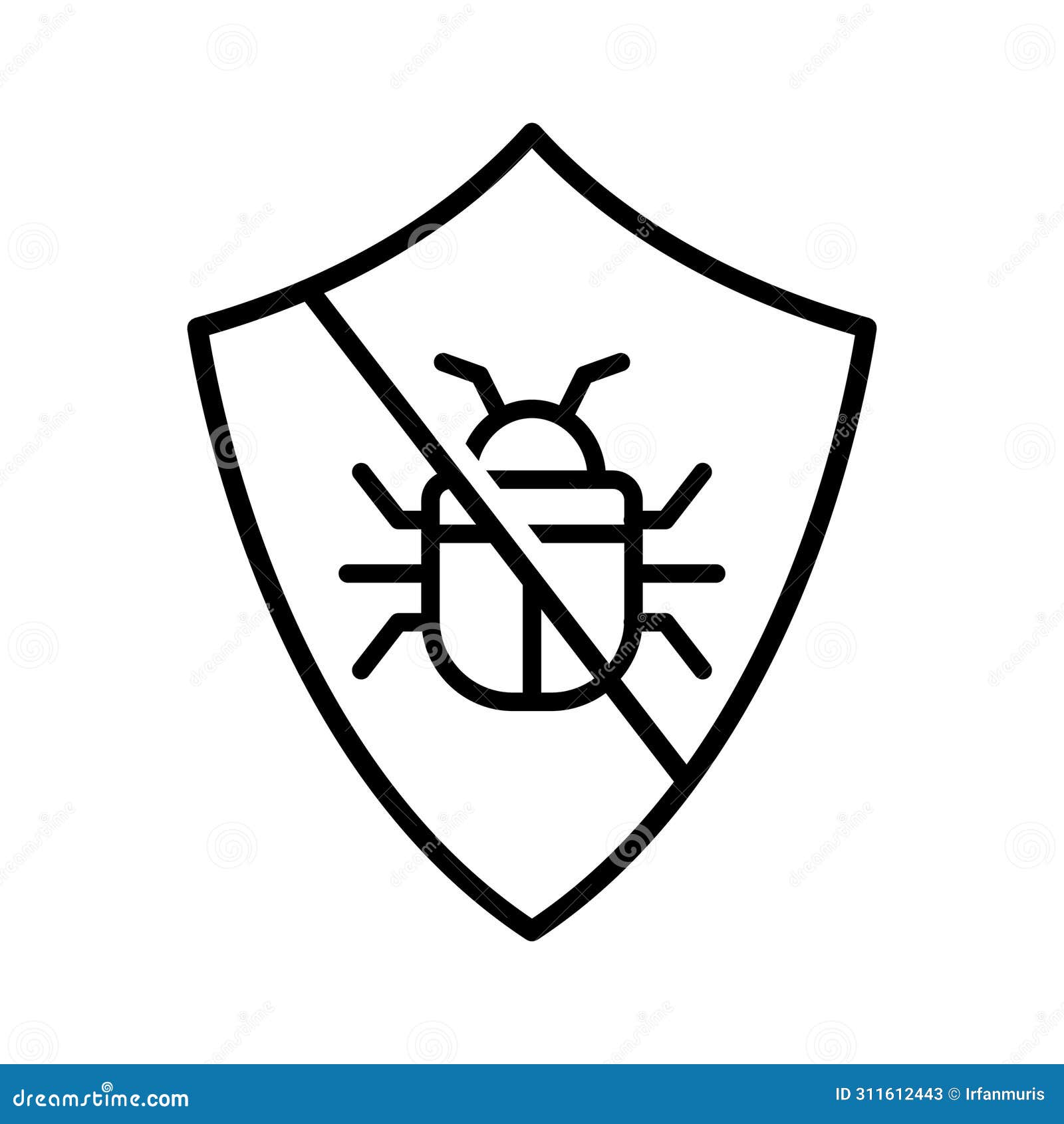 Antivirus Illustration, Bug with Shield Icon Vector Stock Vector ...