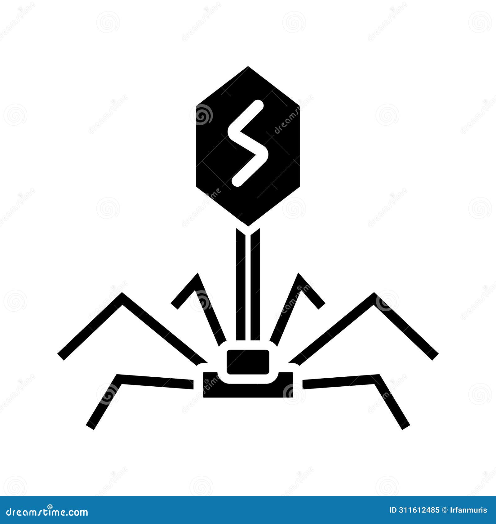 Bacteriophage, Bacteria Virus Infection Icon Vector Stock Vector ...