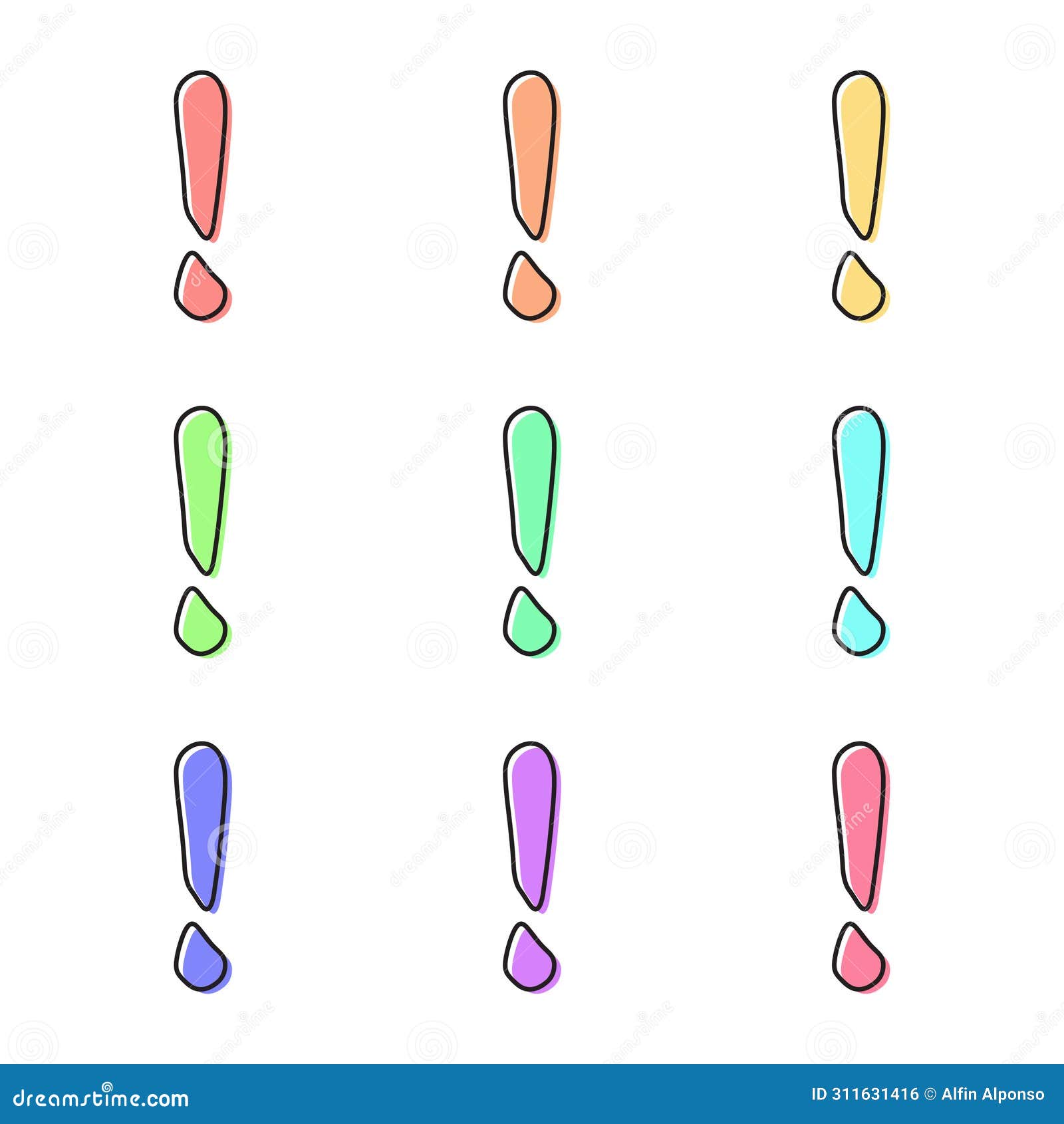 Exlamation Mark Icons stock illustration. Illustration of alert - 311631416