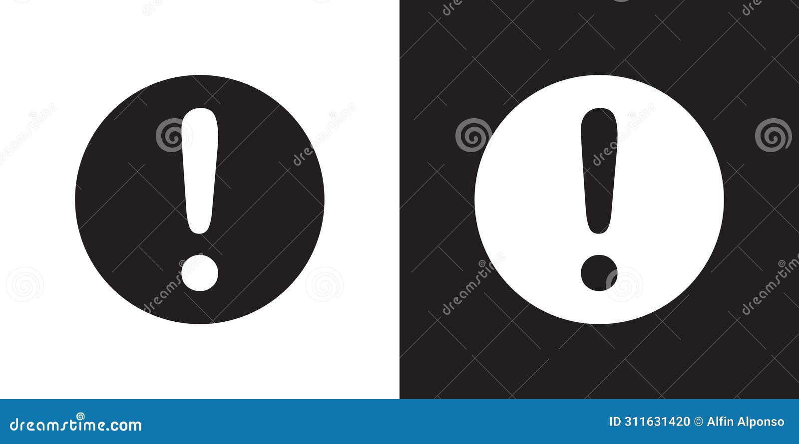 Exlamation Mark Icons Black and White Stock Illustration - Illustration ...