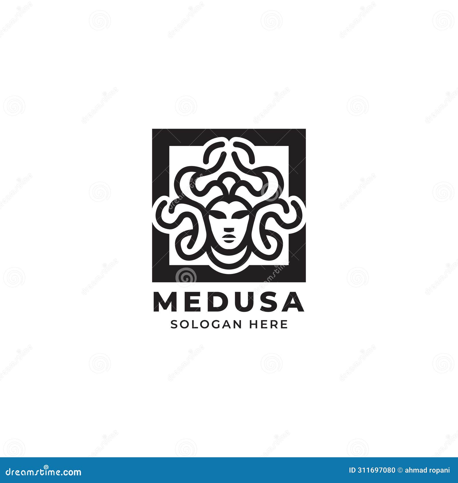 Medusa Head Logo Symbol Vector Illustration Stock Vector - Illustration ...