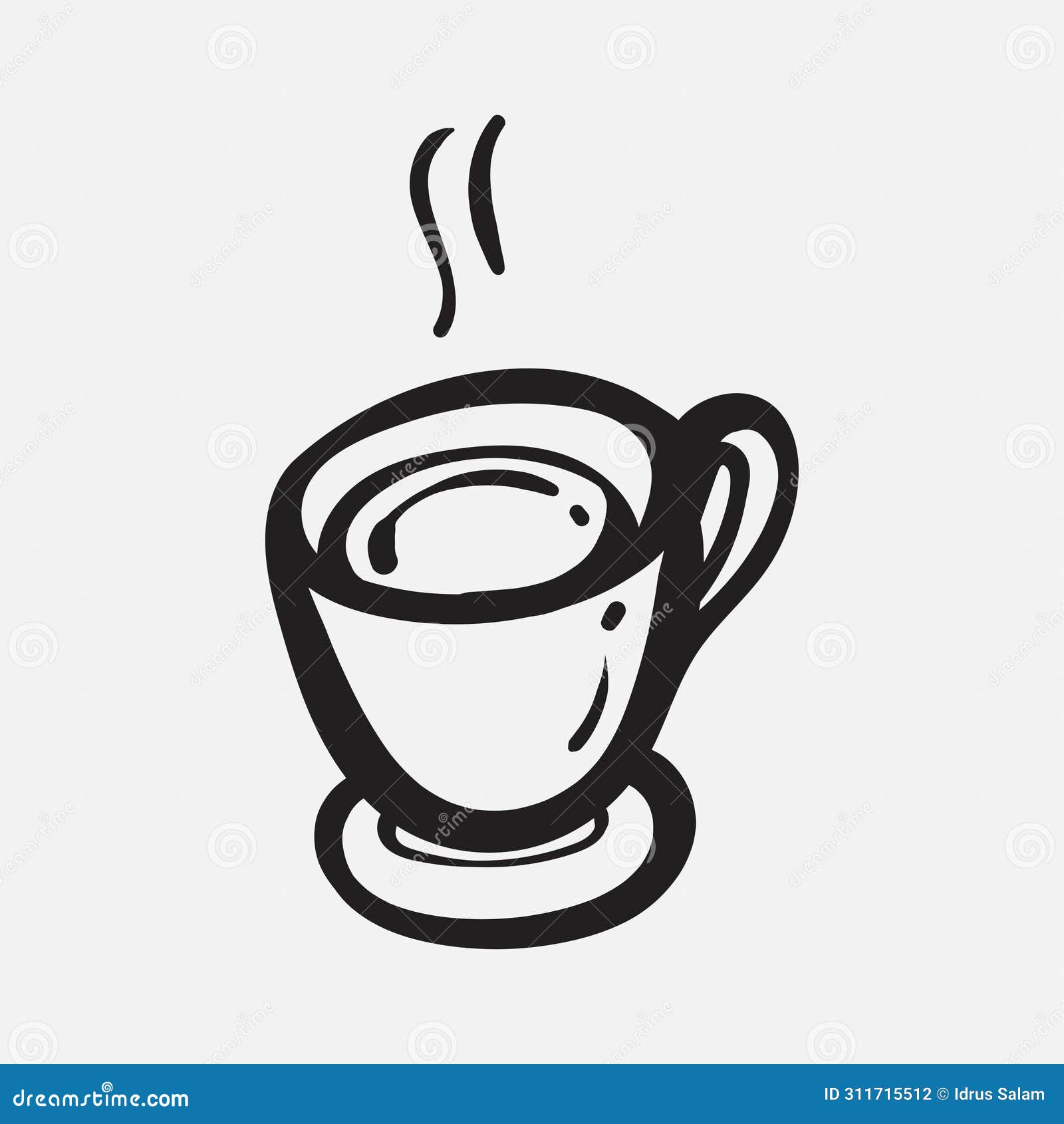 Line Drawing of a Coffee Glass Vector Illustration Stock Illustration ...
