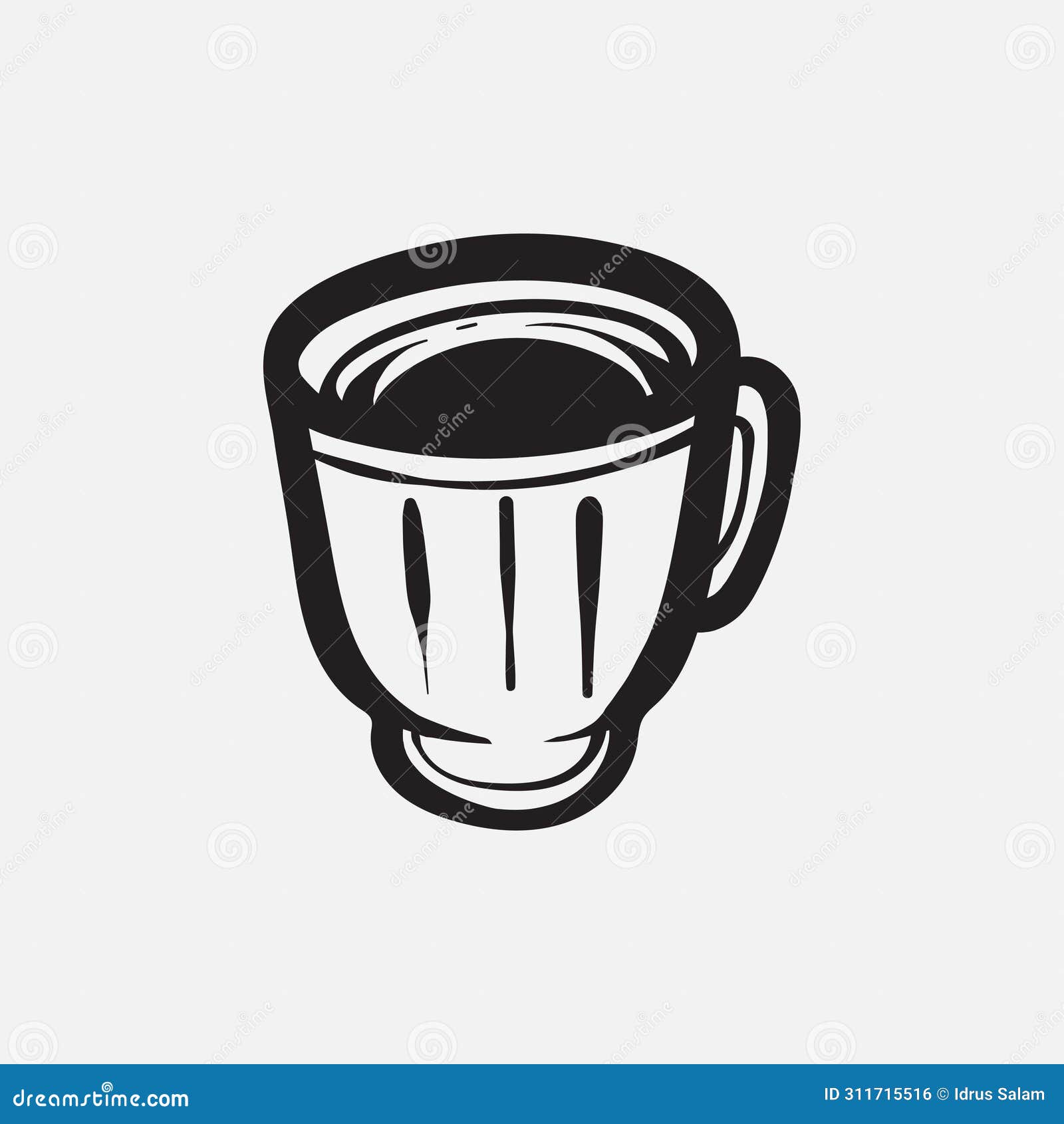 Line Drawing of a Coffee Glass Vector Illustration Stock Illustration ...
