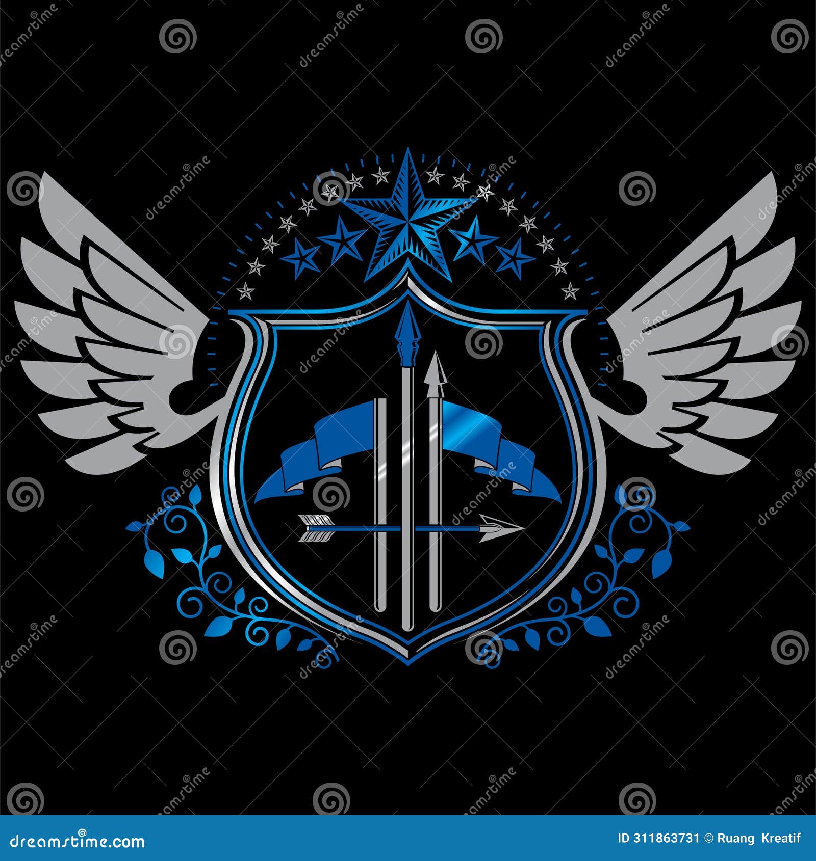 Shield Design Vector for Logo Emblem Stock Vector - Illustration of ...