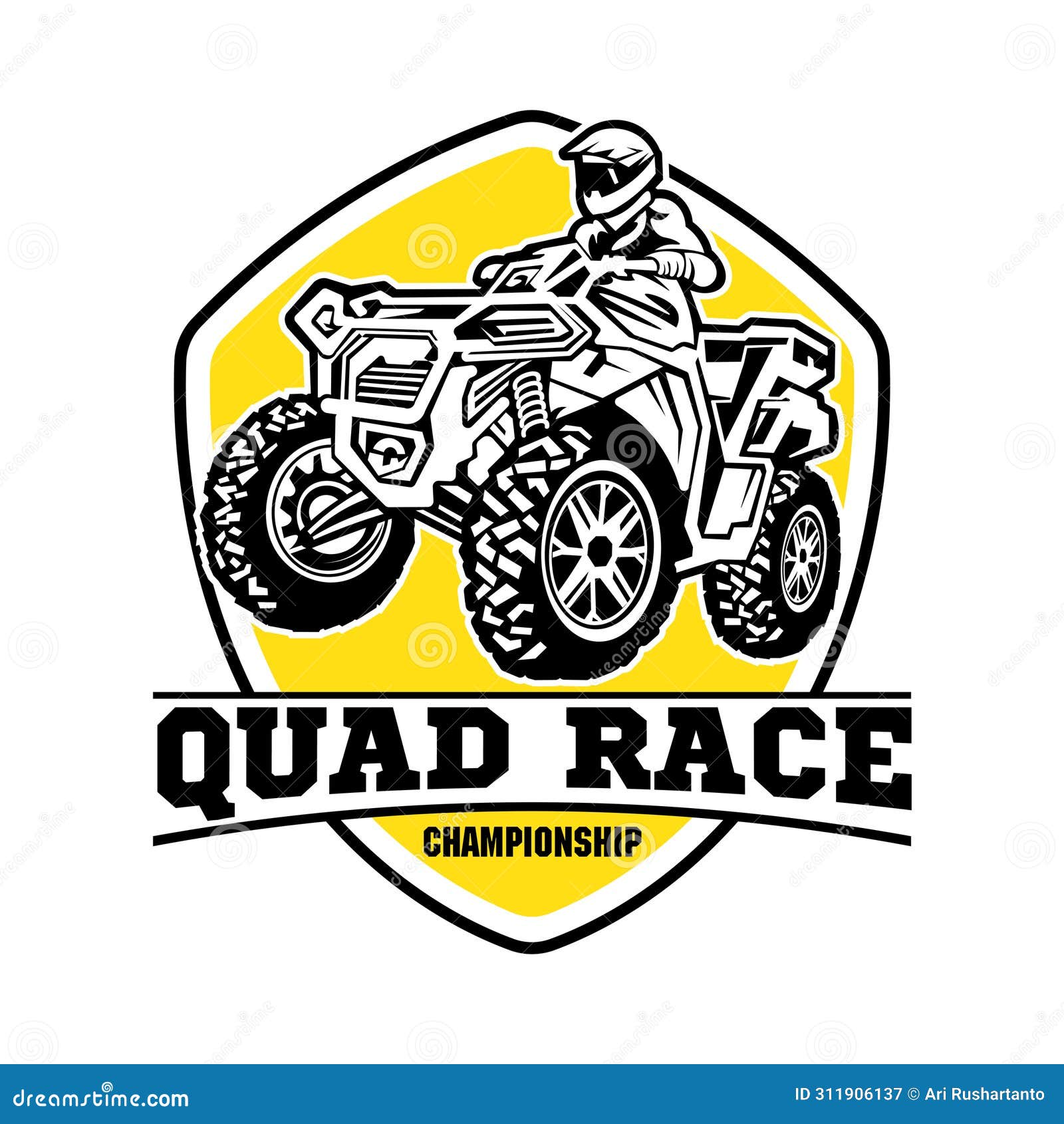 Quad ATV Extreme Sport Racing in Badge Logo Design Stock Vector ...
