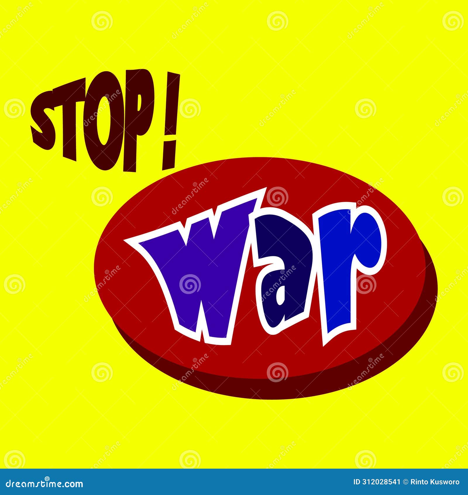Stop War Sign. Yellow Warning Stock Vector - Illustration of colorful ...