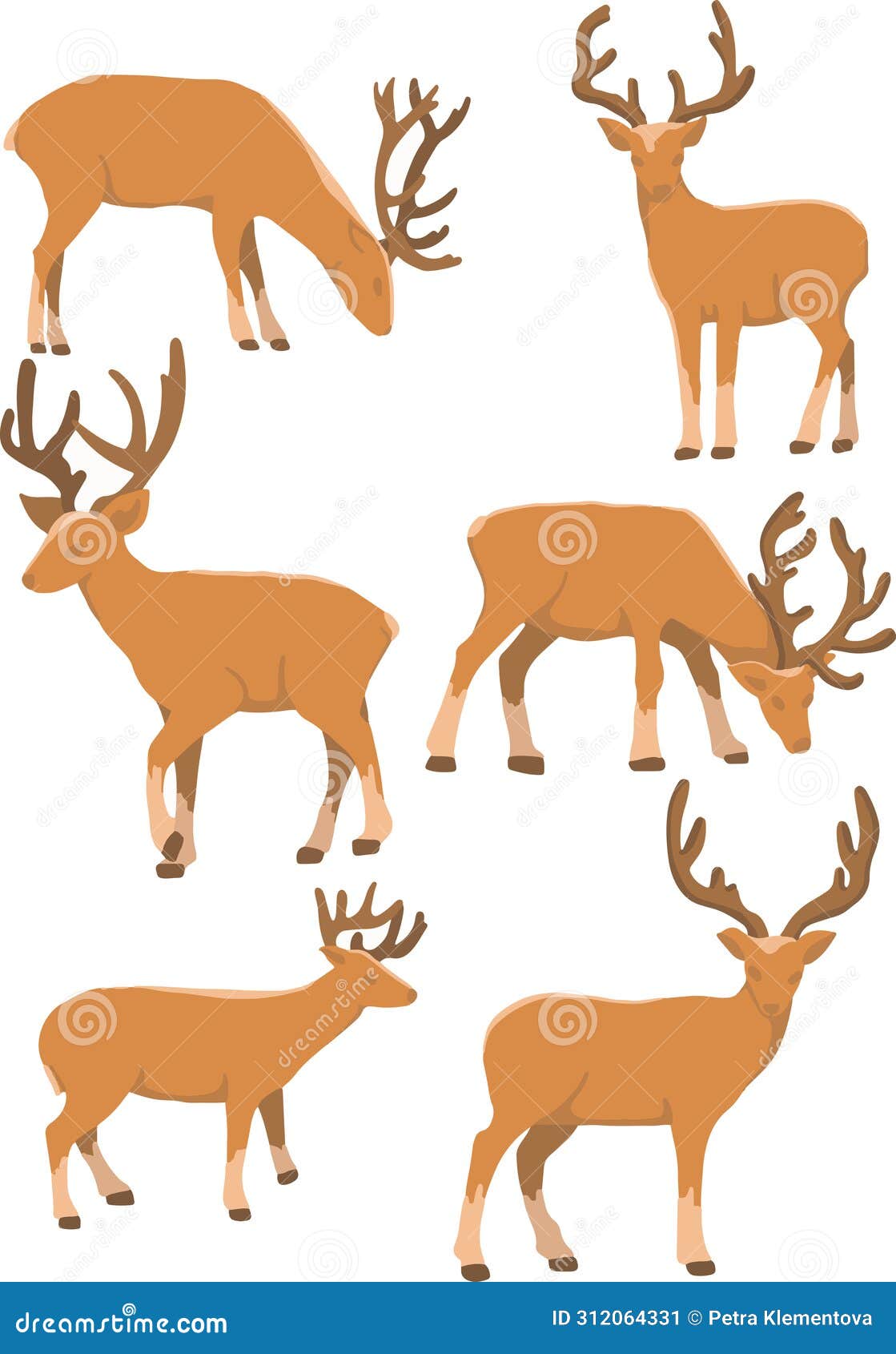 Deer movements vector stock vector. Illustration of silhouettes - 312064331