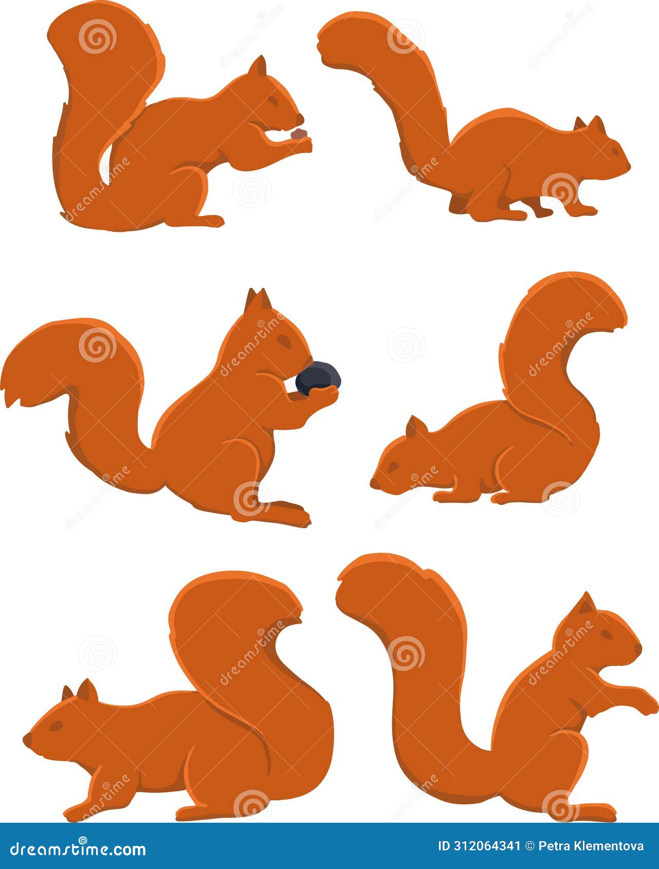 Squirrel movements vector stock vector. Illustration of silhouettes ...