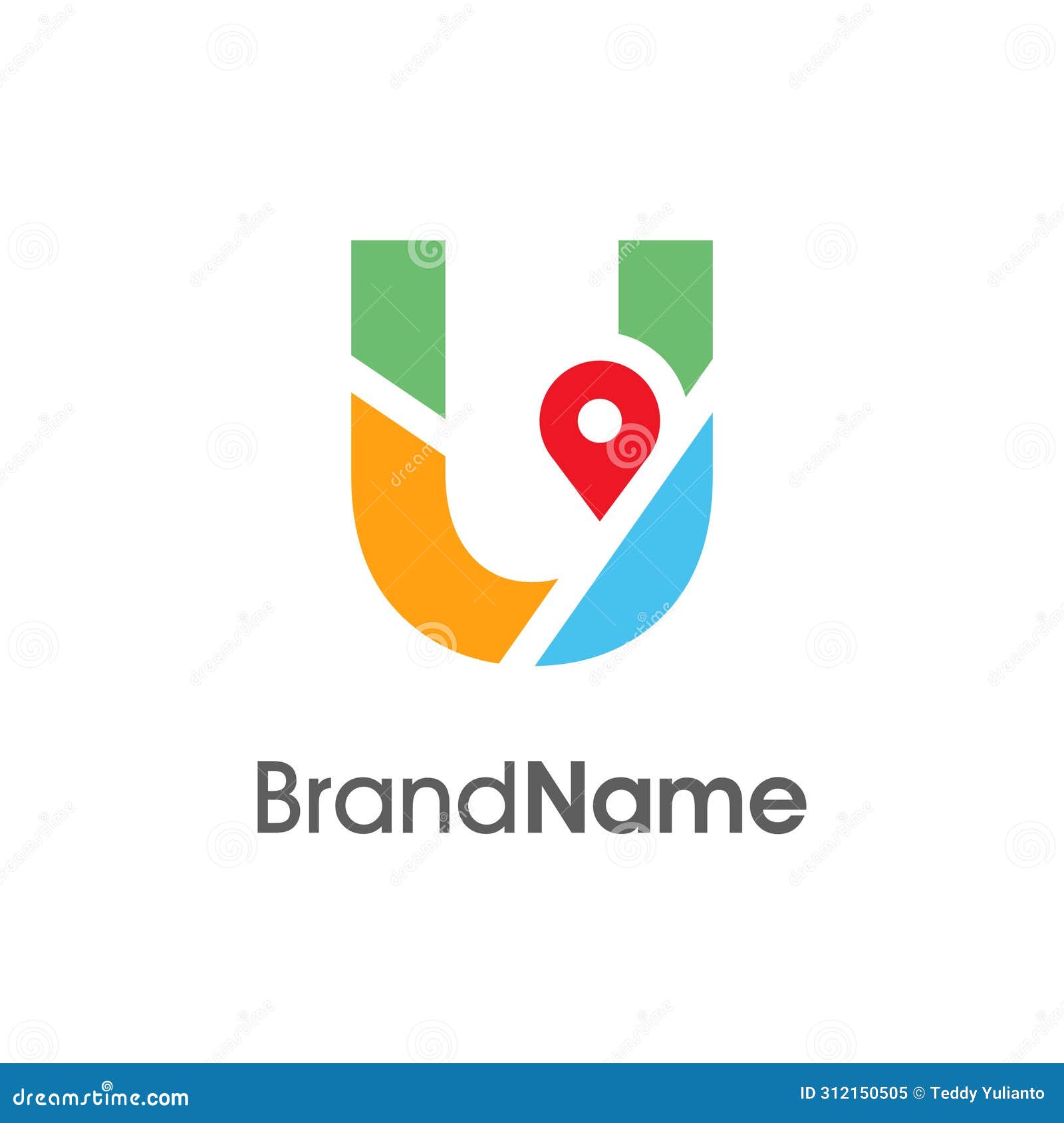 Modern Initial U Maps Location Logo Stock Vector - Illustration of ...