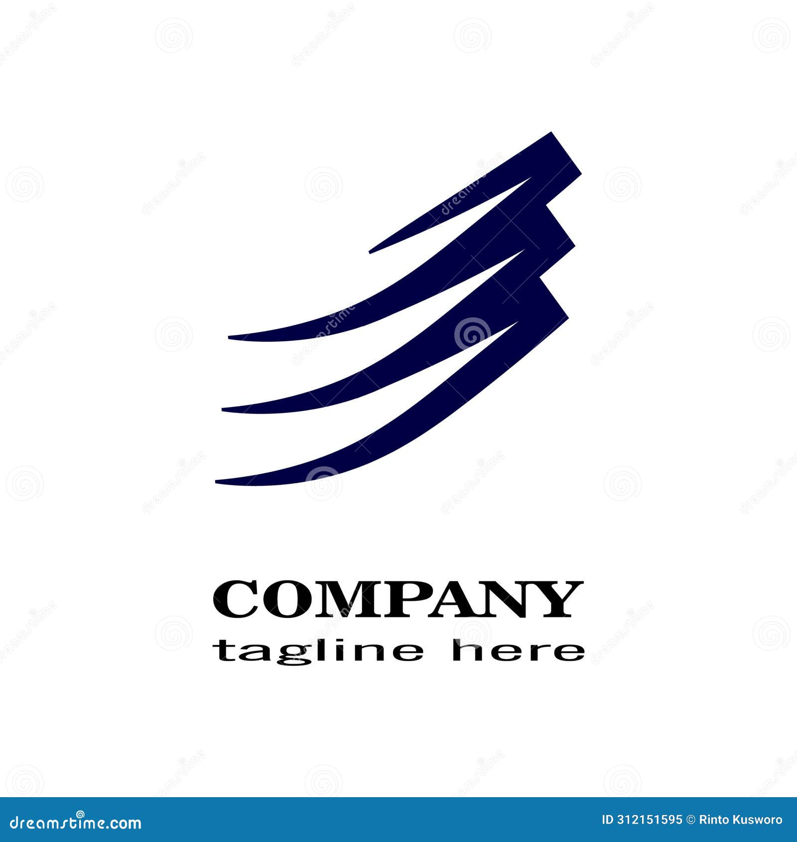 Shape Blue Business Logo Design. Wing Sign Stock Vector - Illustration ...