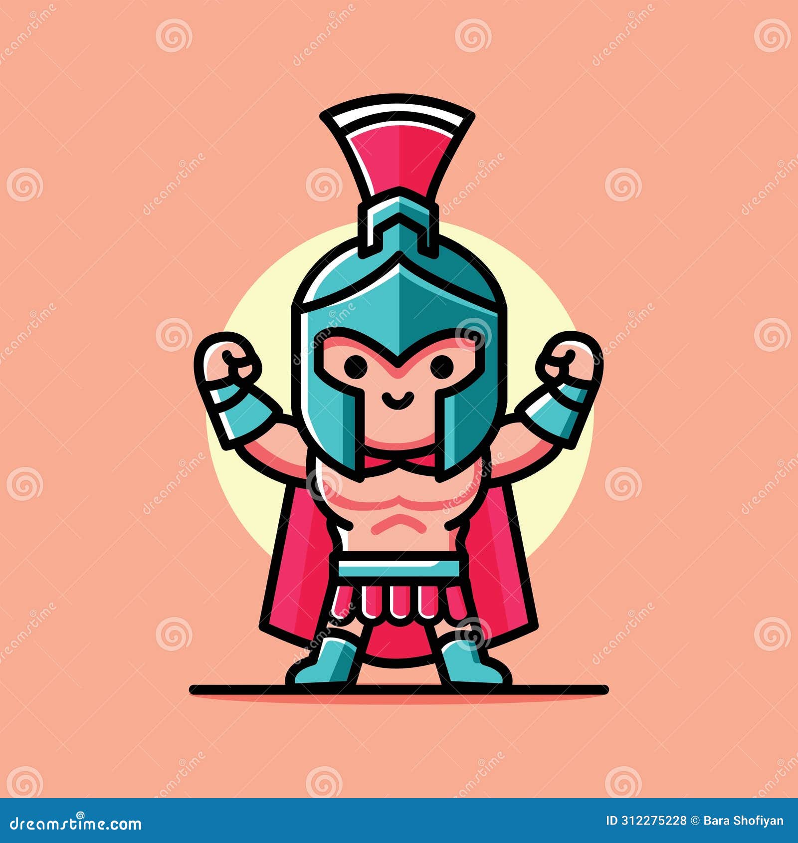 Cute Spartan Boy Cartoon Vector | CartoonDealer.com #220219125