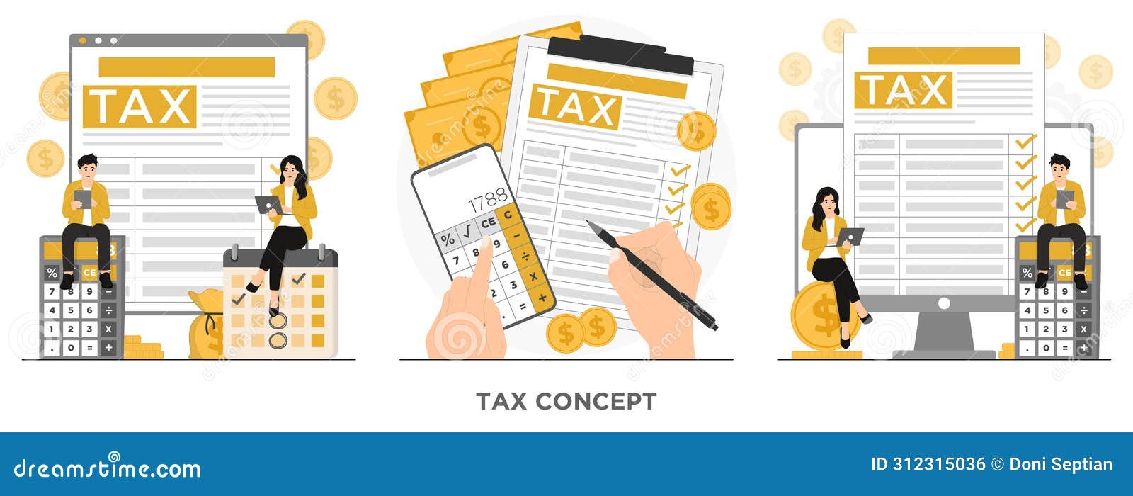 Flat Vector Paying Tax Income Tax Business Tax Consultant Tax Time ...