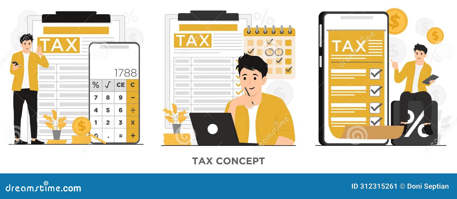 PrintFlat Vector Paying Tax Income Tax Business Tax Consultant Tax Time ...