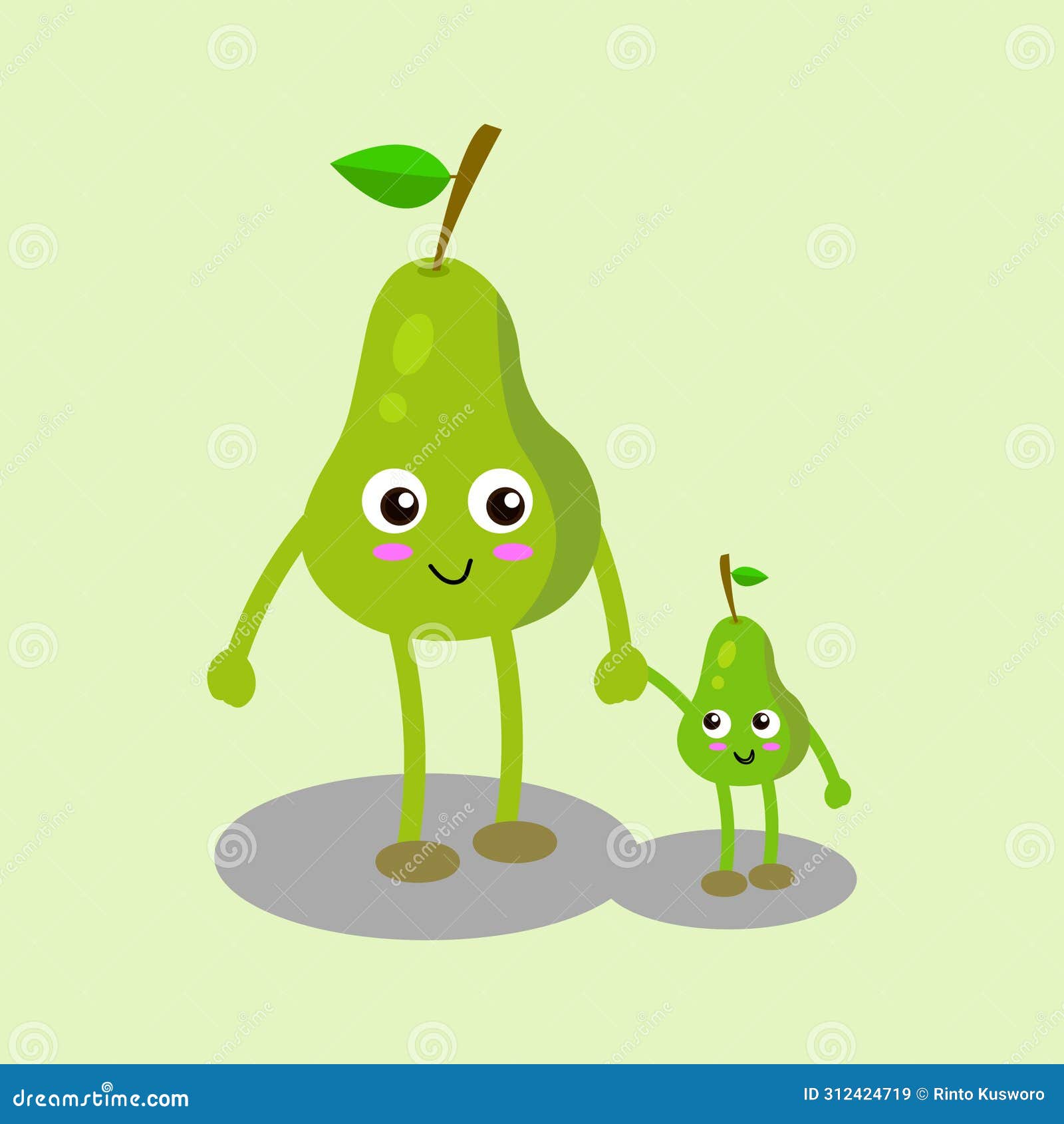 Pear Family Cartoon Character. Vector Illustration. Cute Stock Vector ...