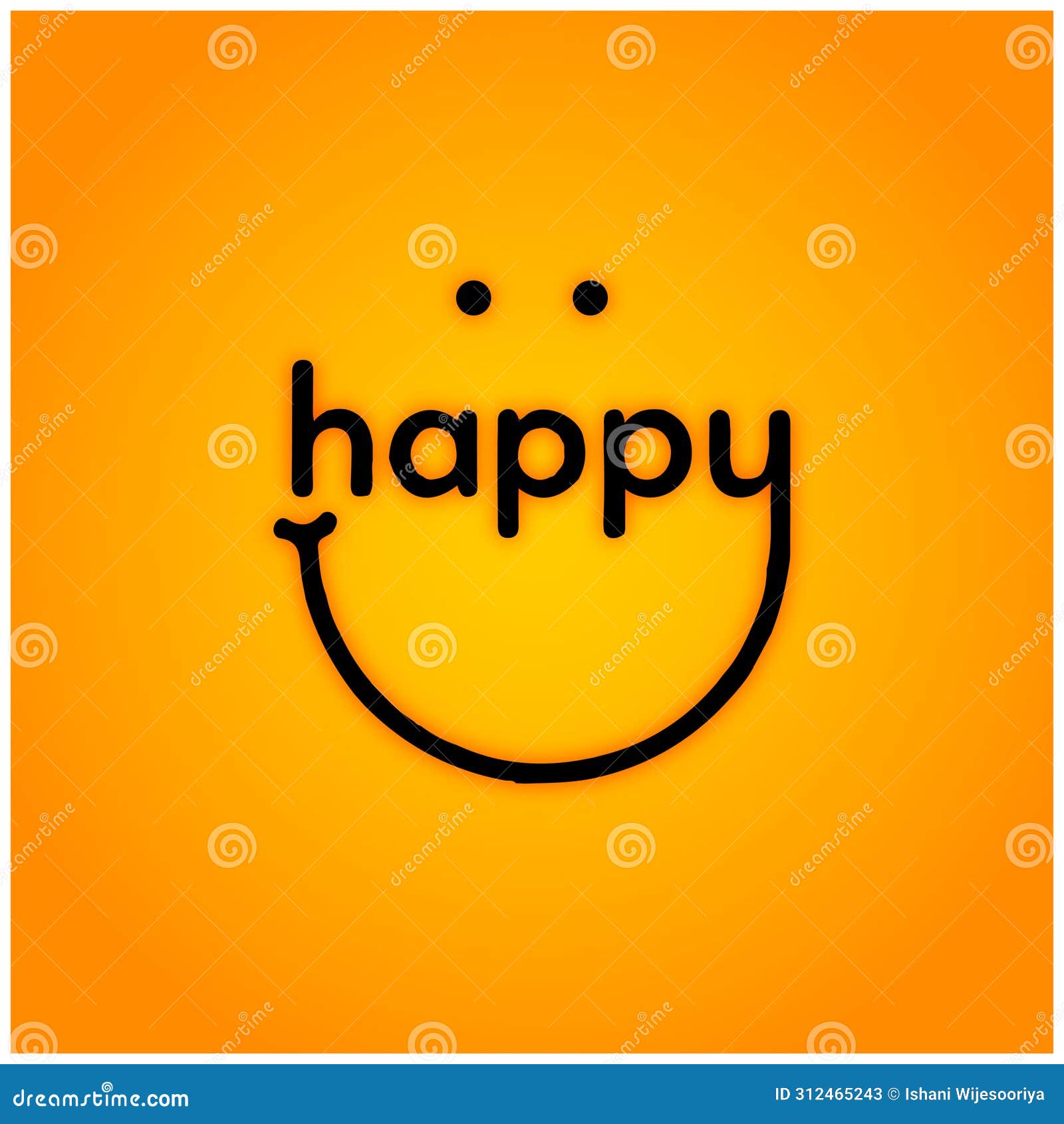 Creative Happy Word Art Design Stock Vector - Illustration of social ...