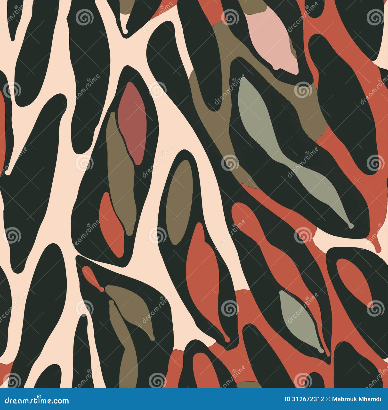 Abstract Organic Seamless Pattern Stock Vector - Illustration of unique ...