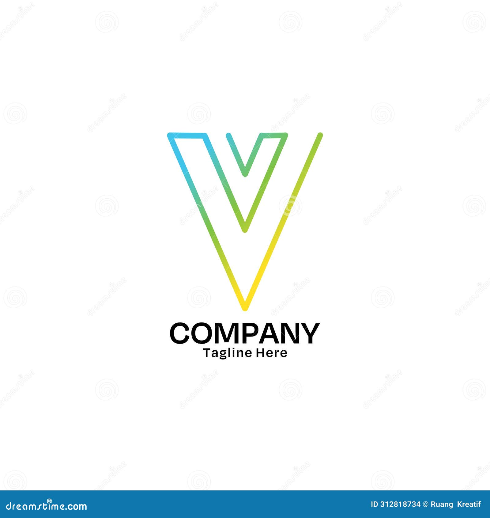 Minimalist Letter V Logo Design Templates Stock Vector - Illustration ...