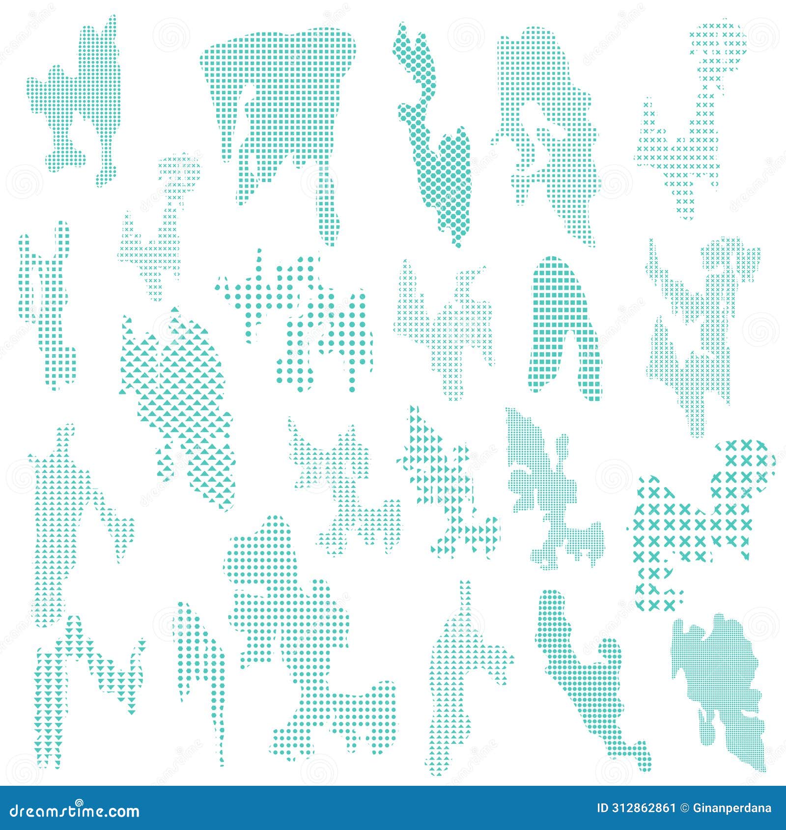 Set of Abstract Shape with Geometric Element Stock Vector ...