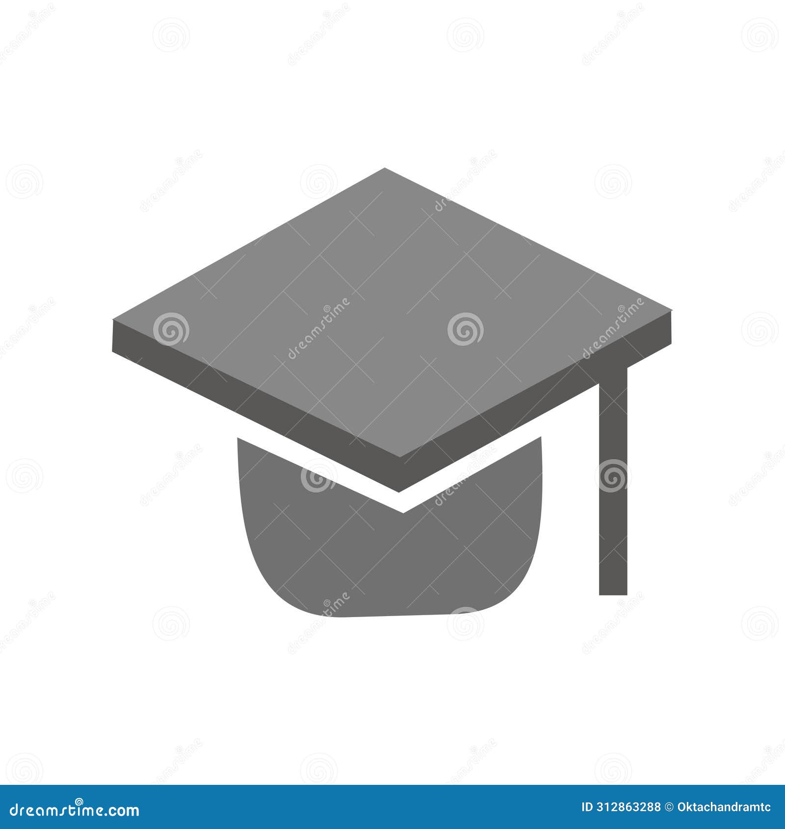 Graduation Cap Icon in Isometric 3d Style on a White Background ...