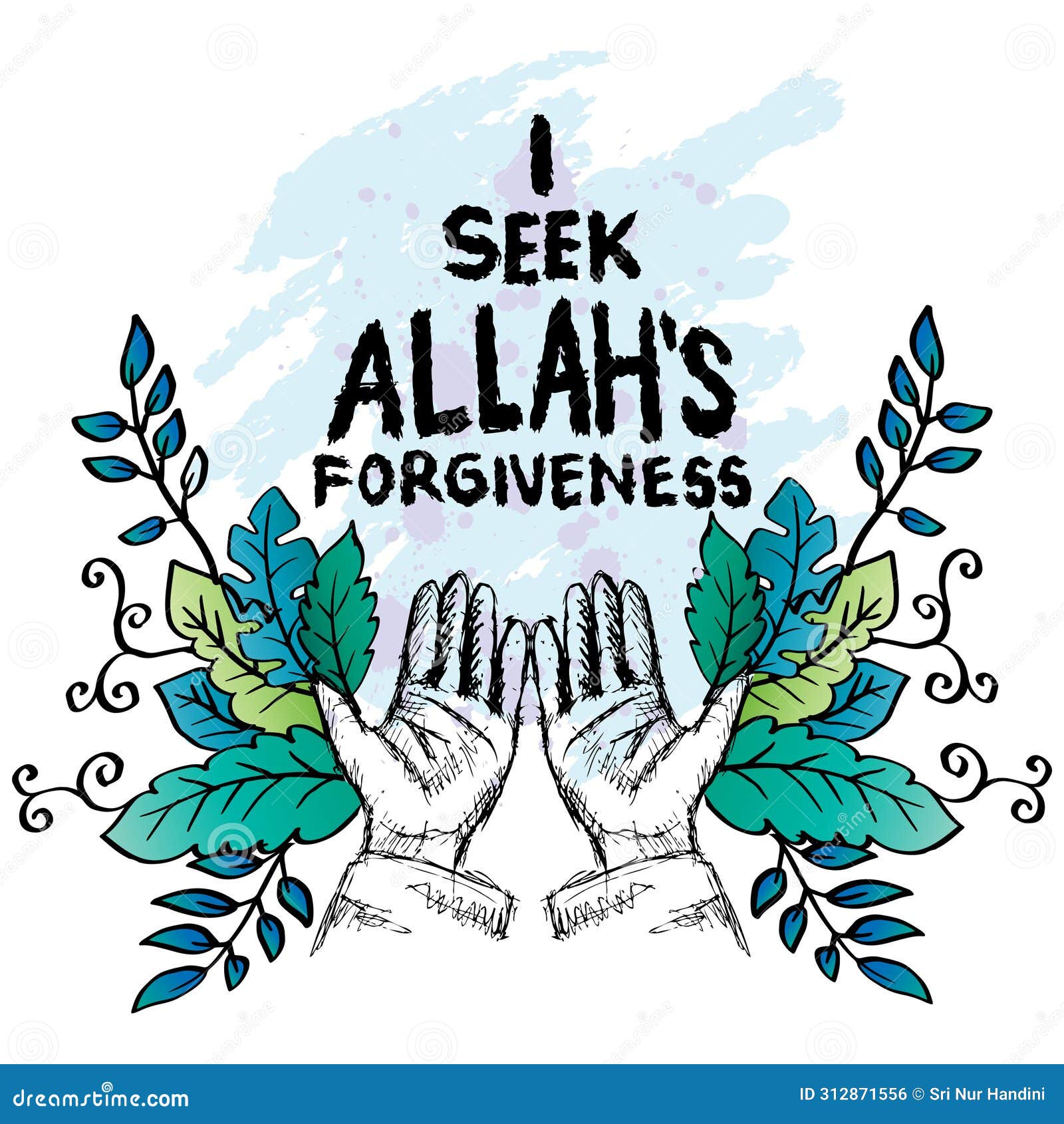 I Seek Allah S Forgiveness. Hand Drawn Lettering. Islamic Quote Stock ...