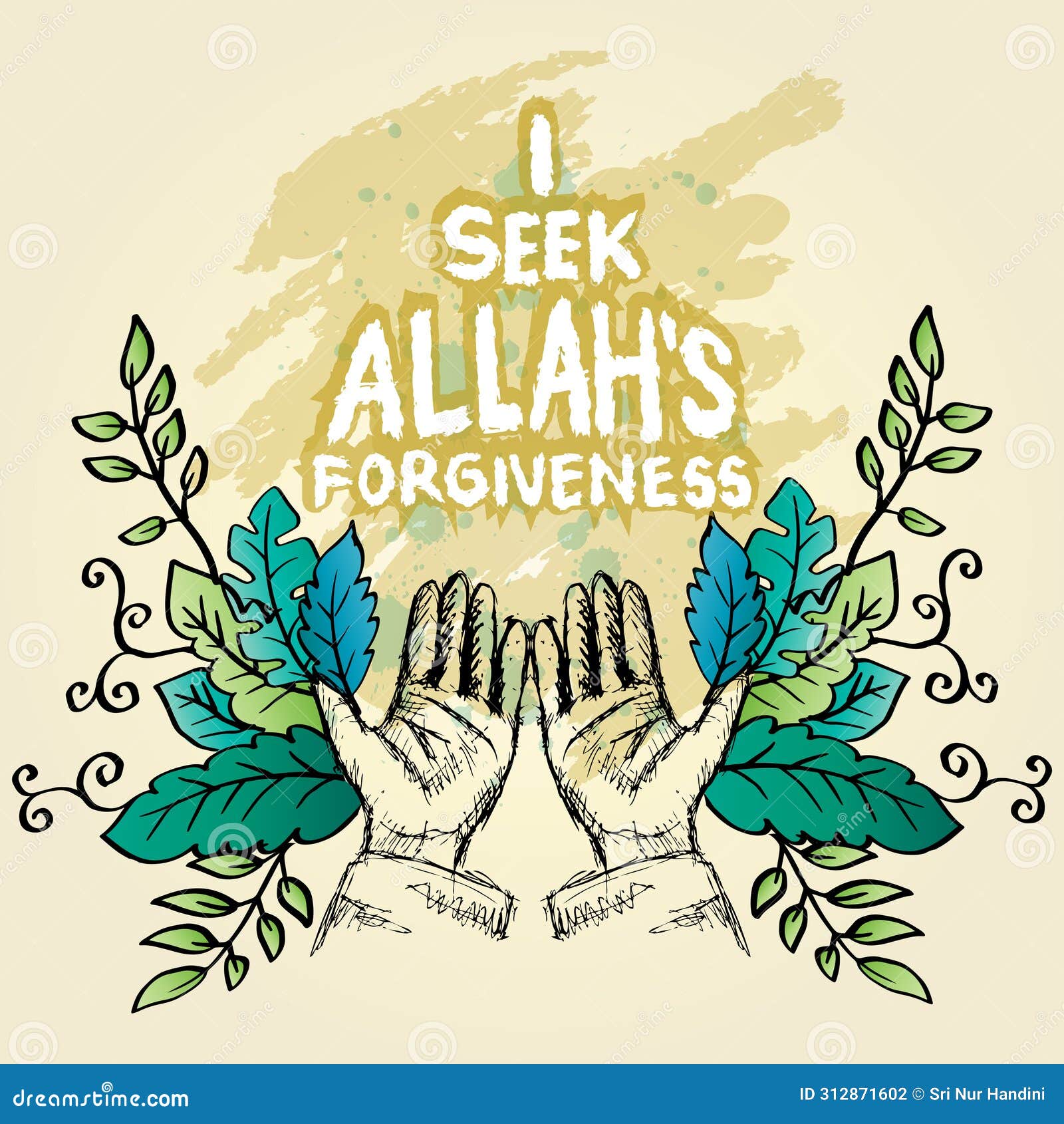 Islamic Forgiveness Istighfar Illustration Background Royalty-Free ...