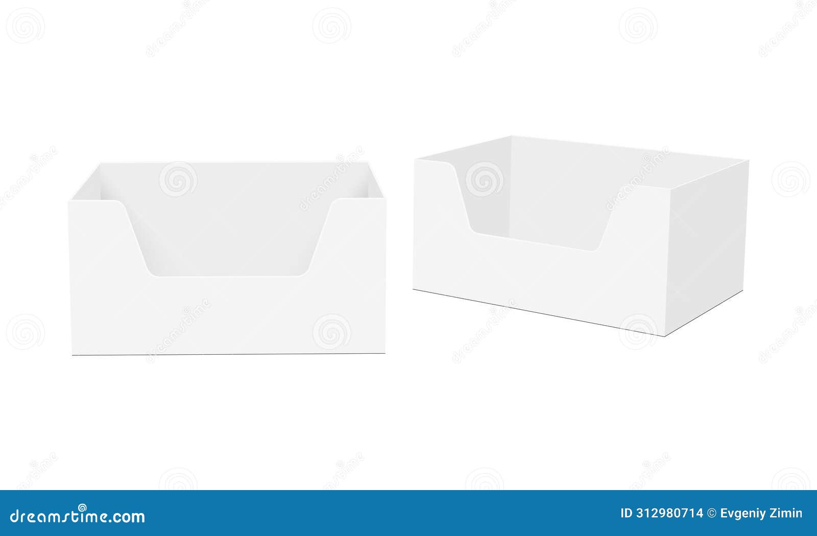 Two Empty Display Boxes, Front and Side View Stock Vector ...