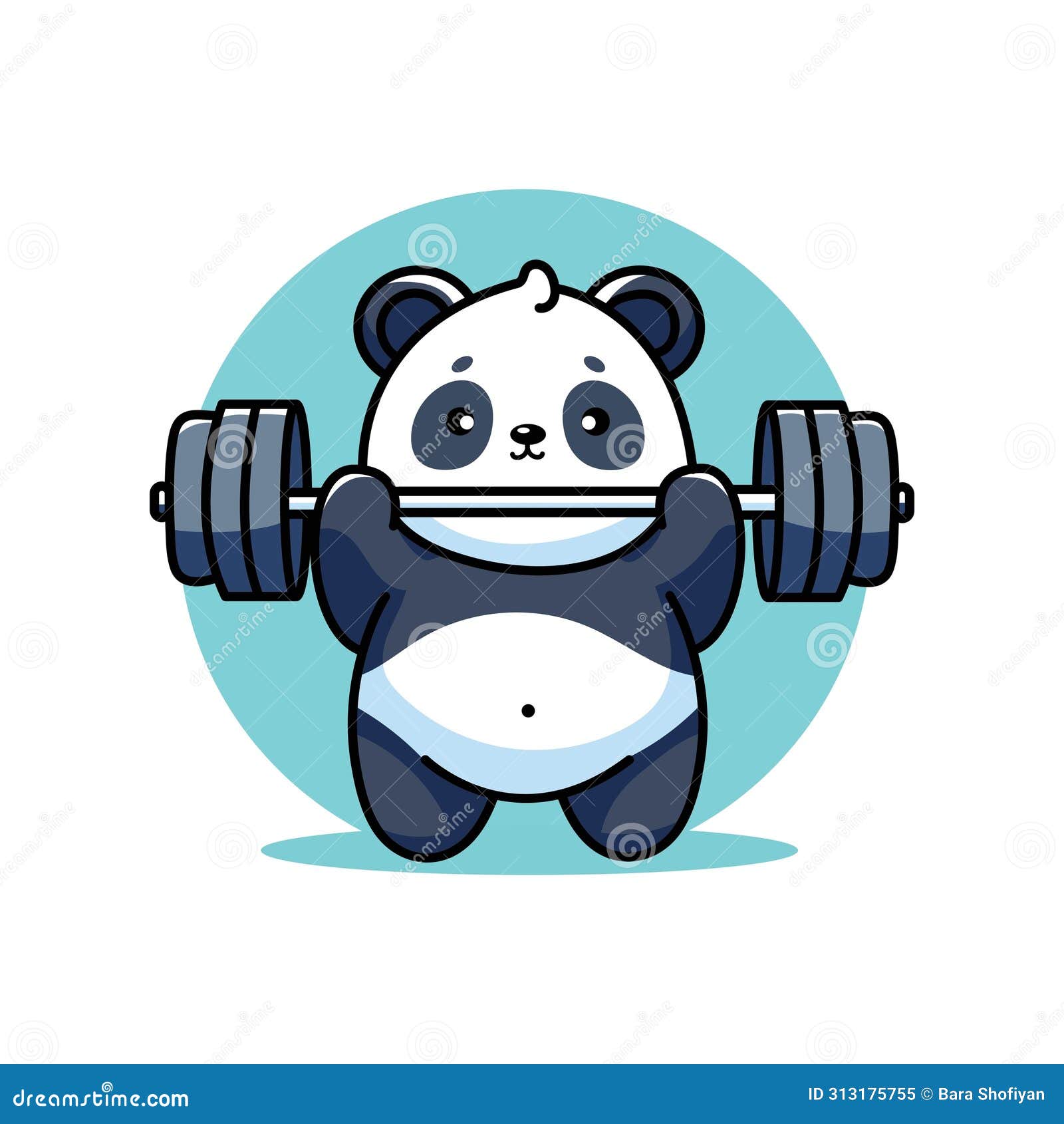 Vector Illustration of Cute Panda Sports Weightlifting Stock Vector ...