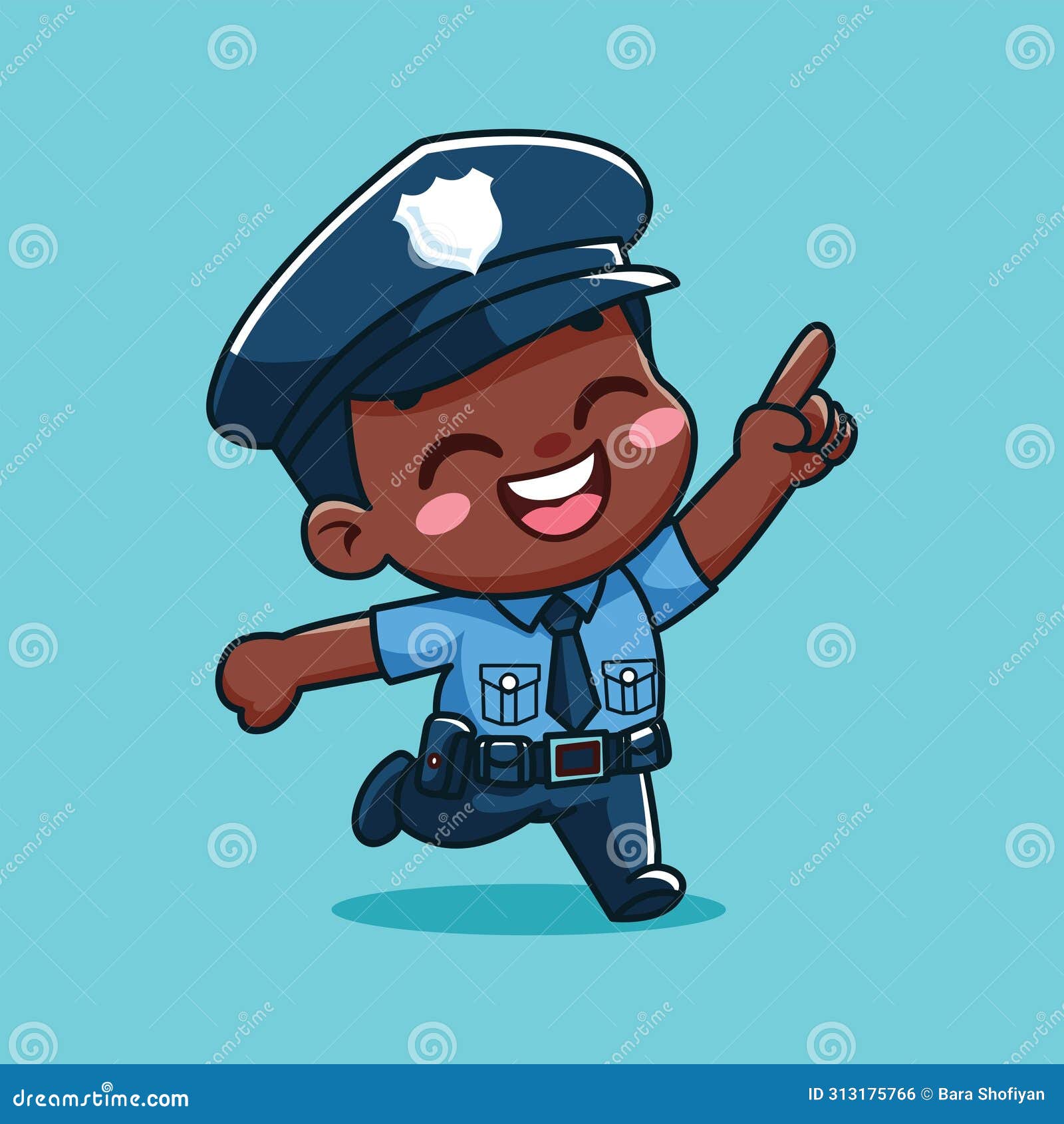 Funny Vector Illustration of Police Stock Vector - Illustration of ...