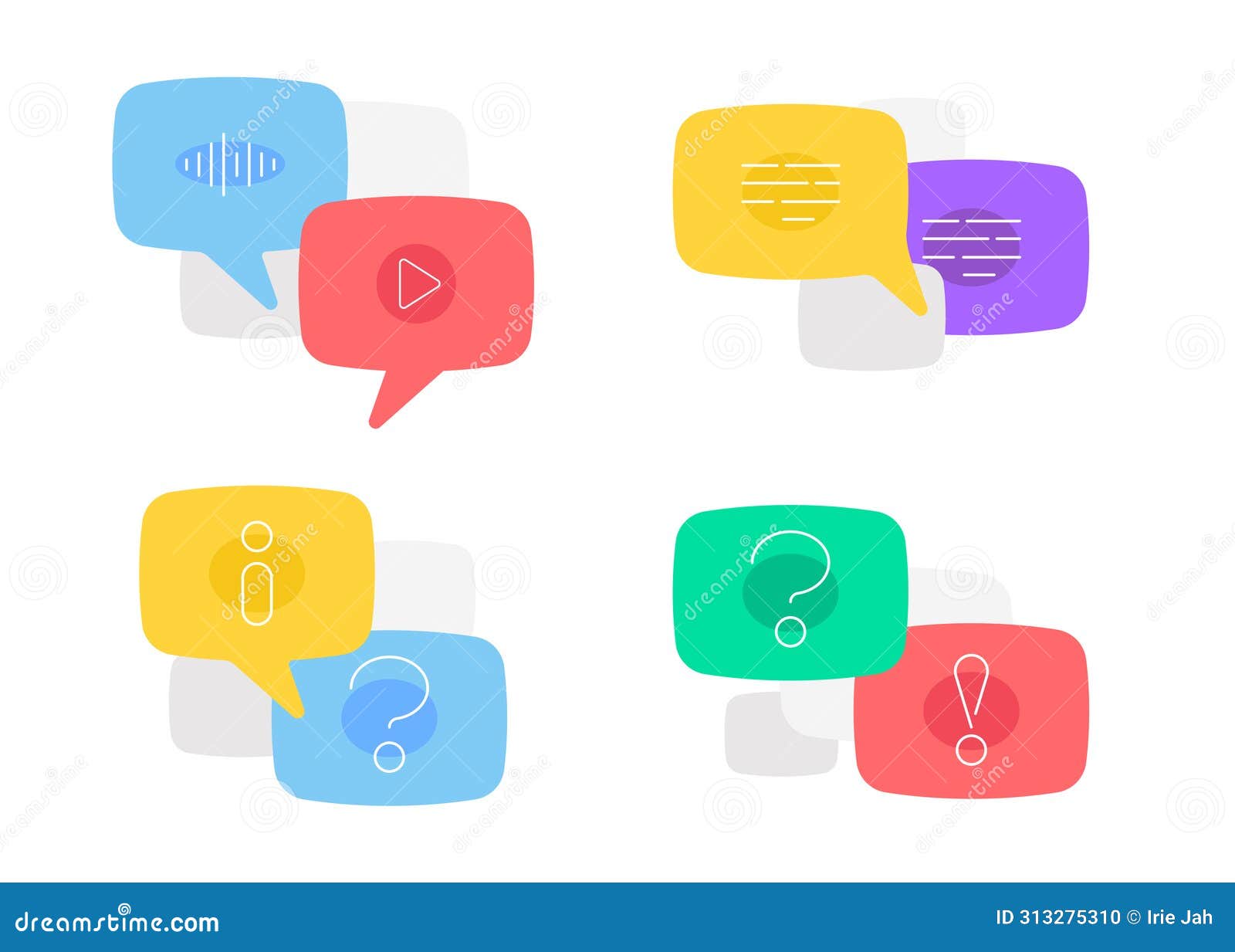 Speech Bubbles and Messages. Flat Illustration. Vector File. Stock ...