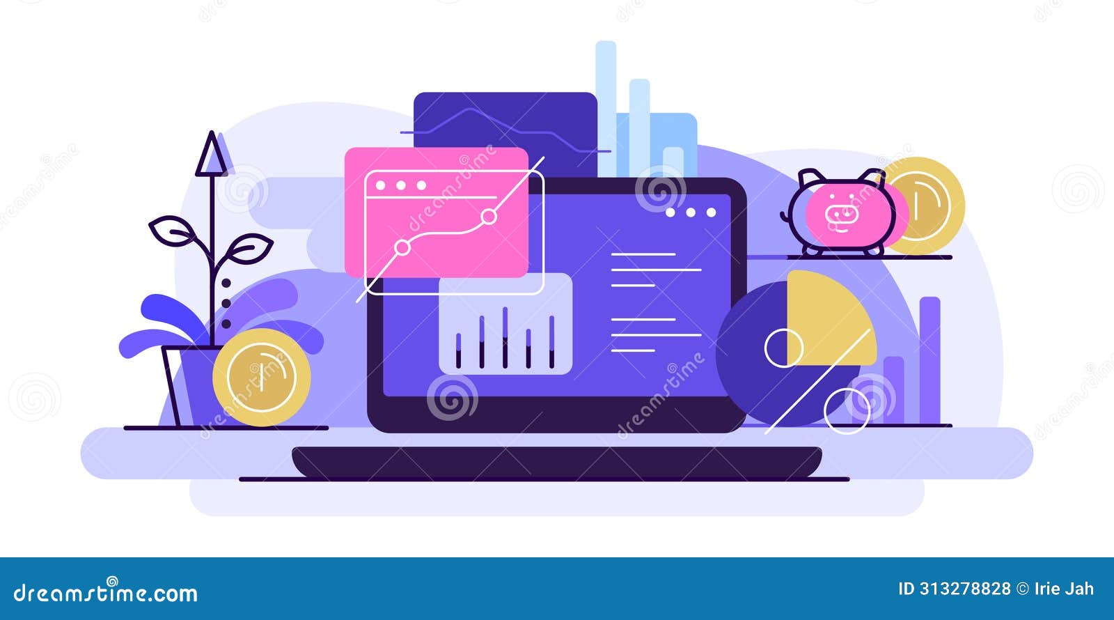 Workspace Elements. Web Banner, Flat Illustration. Vector File. Stock Vector - Illustration of ...