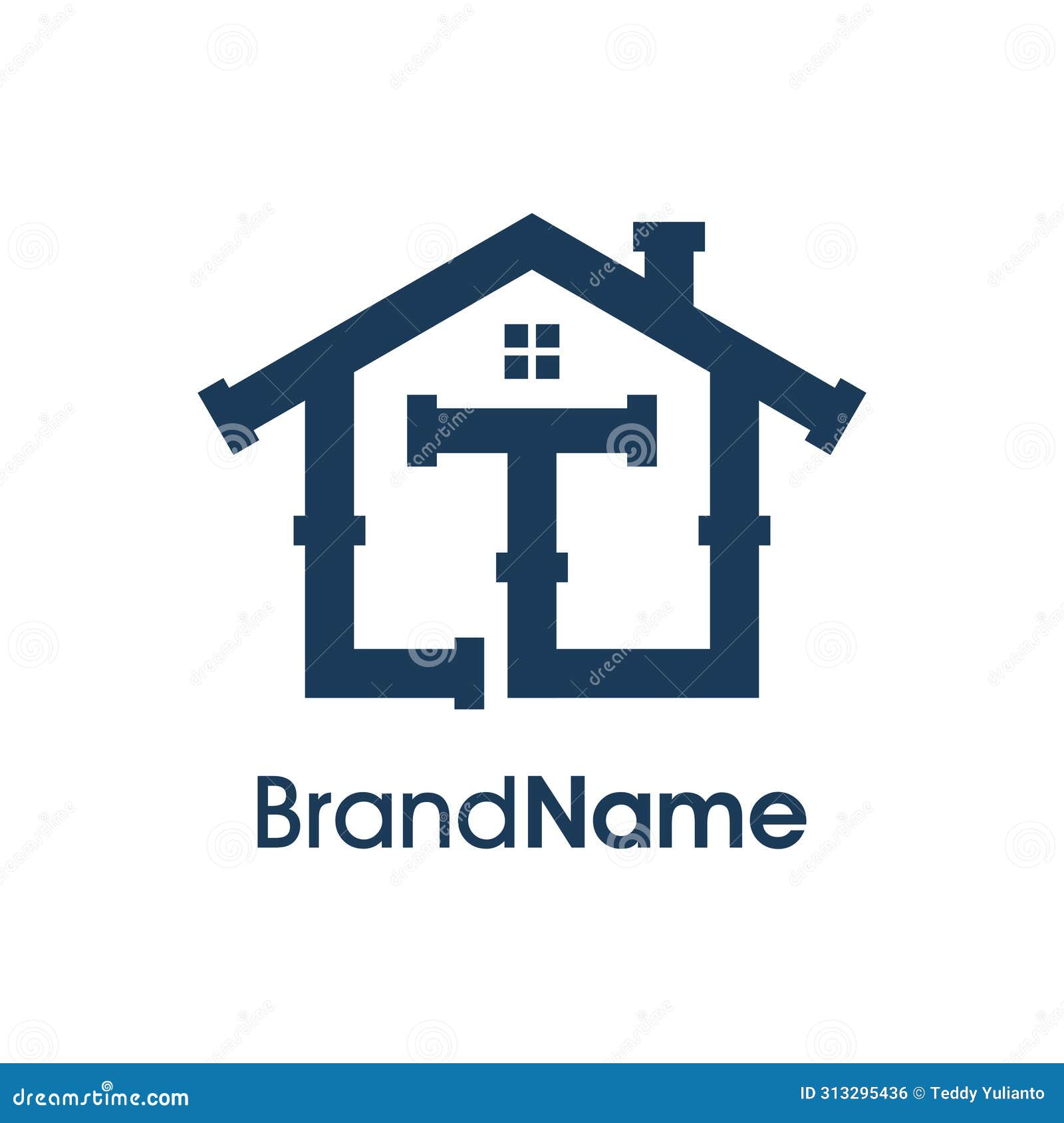 Modern Initial T Home Plumbing Logo Stock Vector - Illustration of ...
