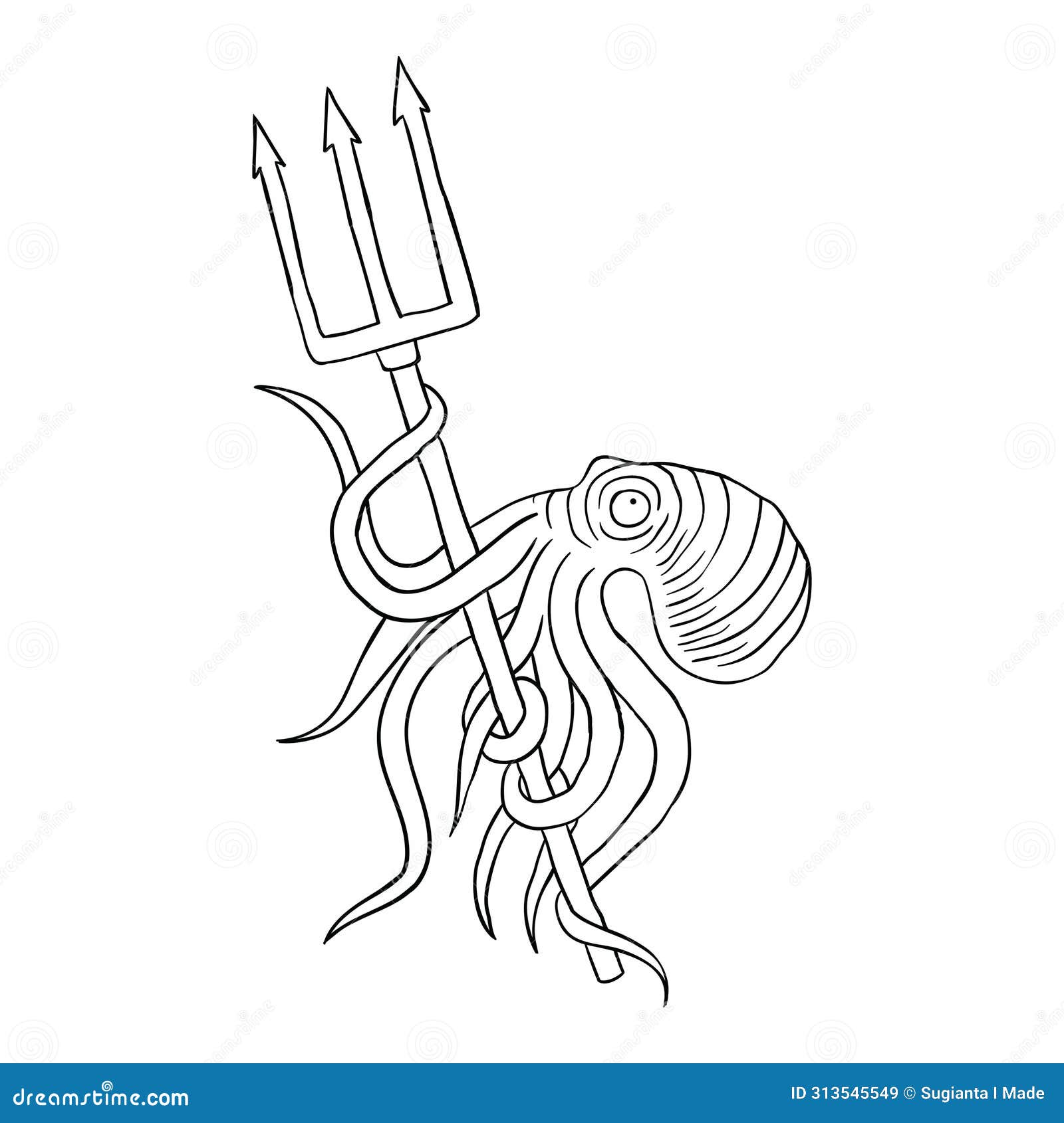 Octopus Hand Drawing Vector Stock Vector - Illustration of clothing ...