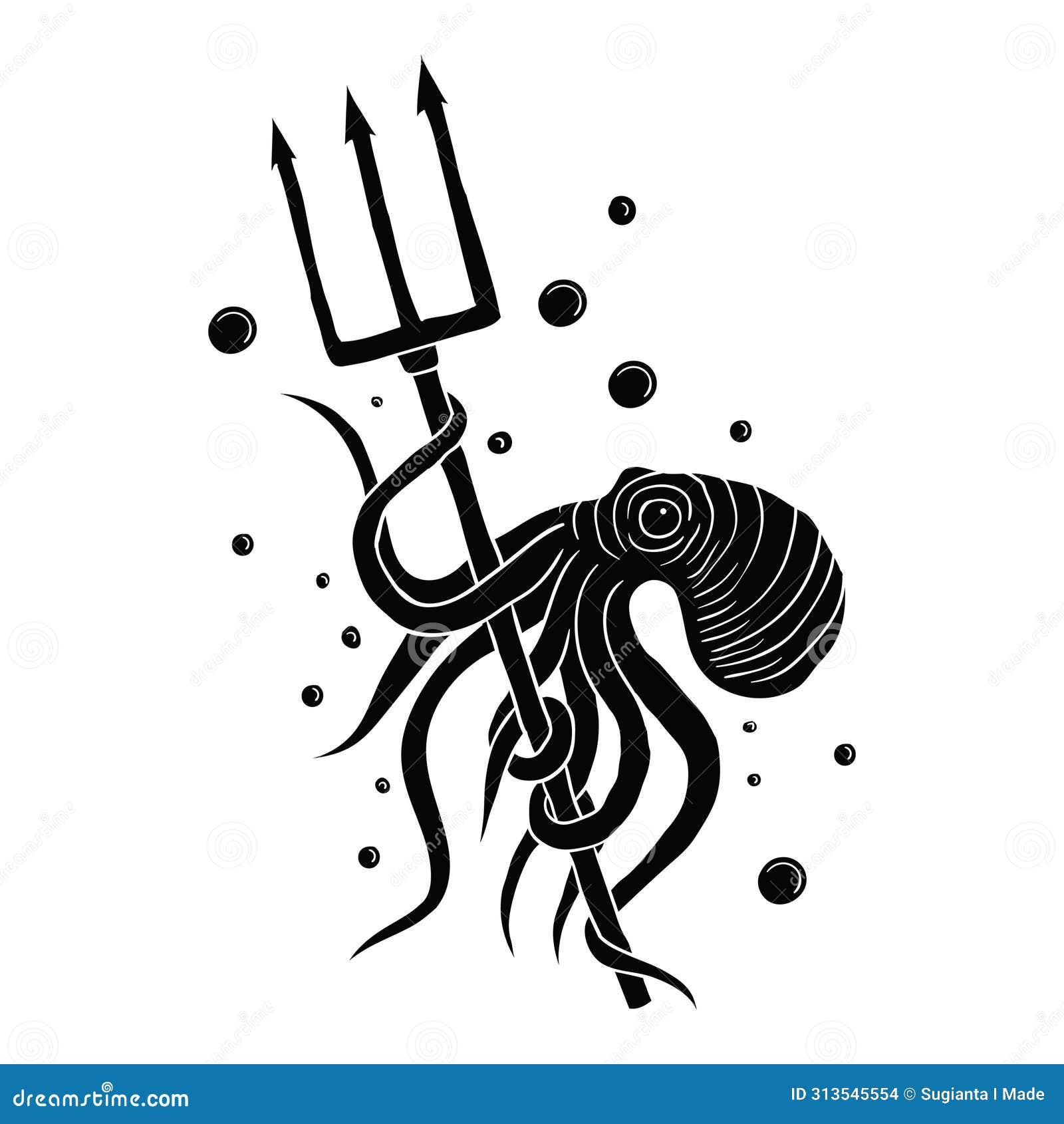 Octopus Hand Drawing Vector Stock Vector - Illustration of vector ...