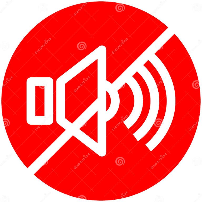 No Sound Sign, Mute Microphone Button, Turn Sound Off Signal Stock ...