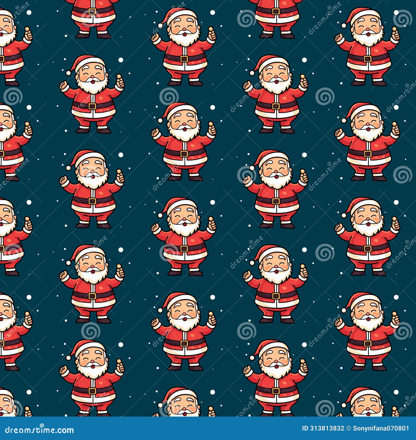 Christmas Santa Claus Seamless Pattern Illustration Design Stock Vector ...