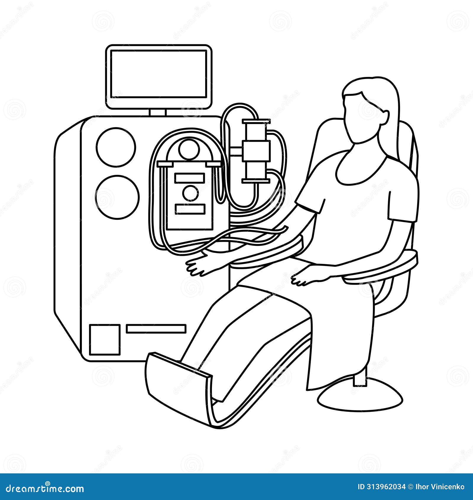 Hemodialysis, Artificial Blood Purification. The Girl, A Patient, Is ...