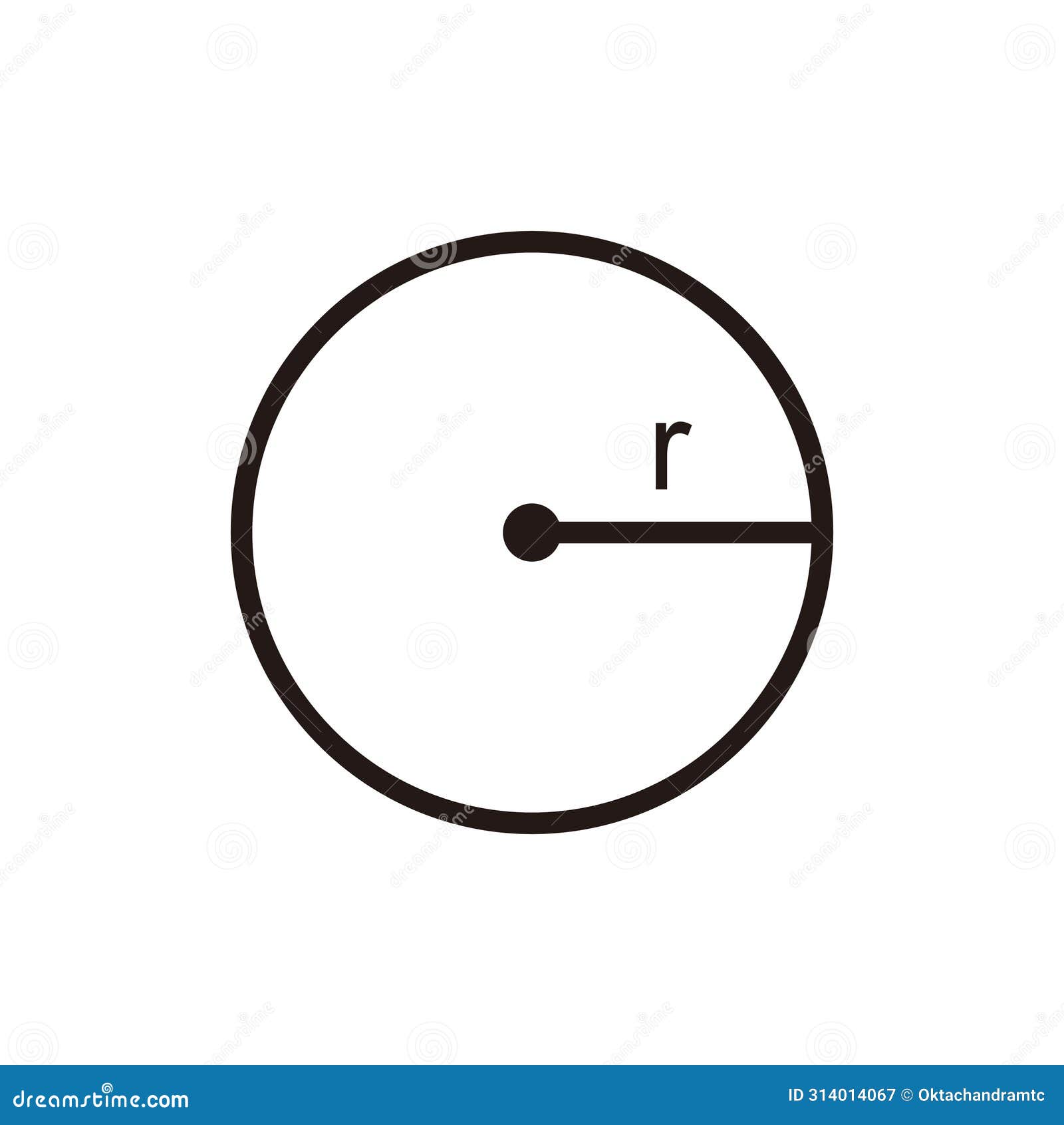 Circle with Radius and Center of Circle. Mathematics Problem ...