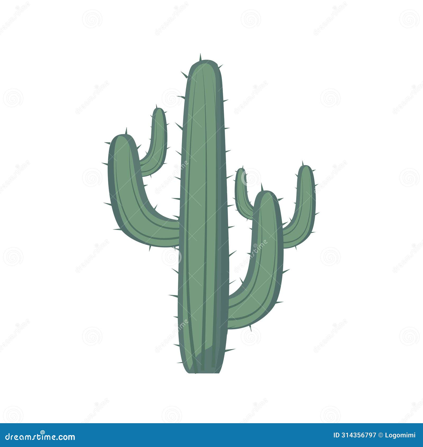 Cactus or Cactoid Plant Vector Illustration, Cacti Icon Design, Cute ...