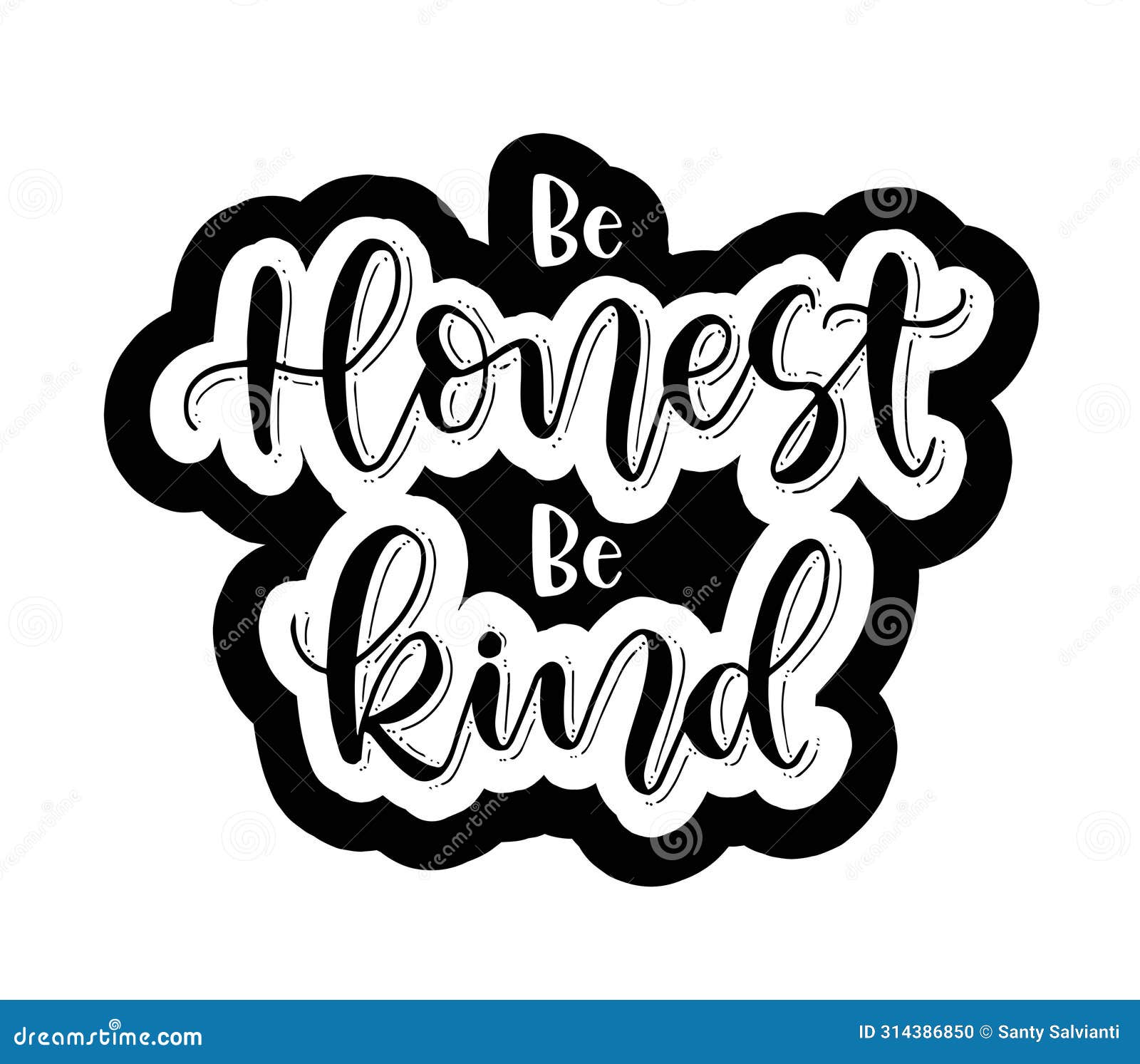 Be Honest Be Kind, Hand Lettering, Inspirational Quote Stock ...