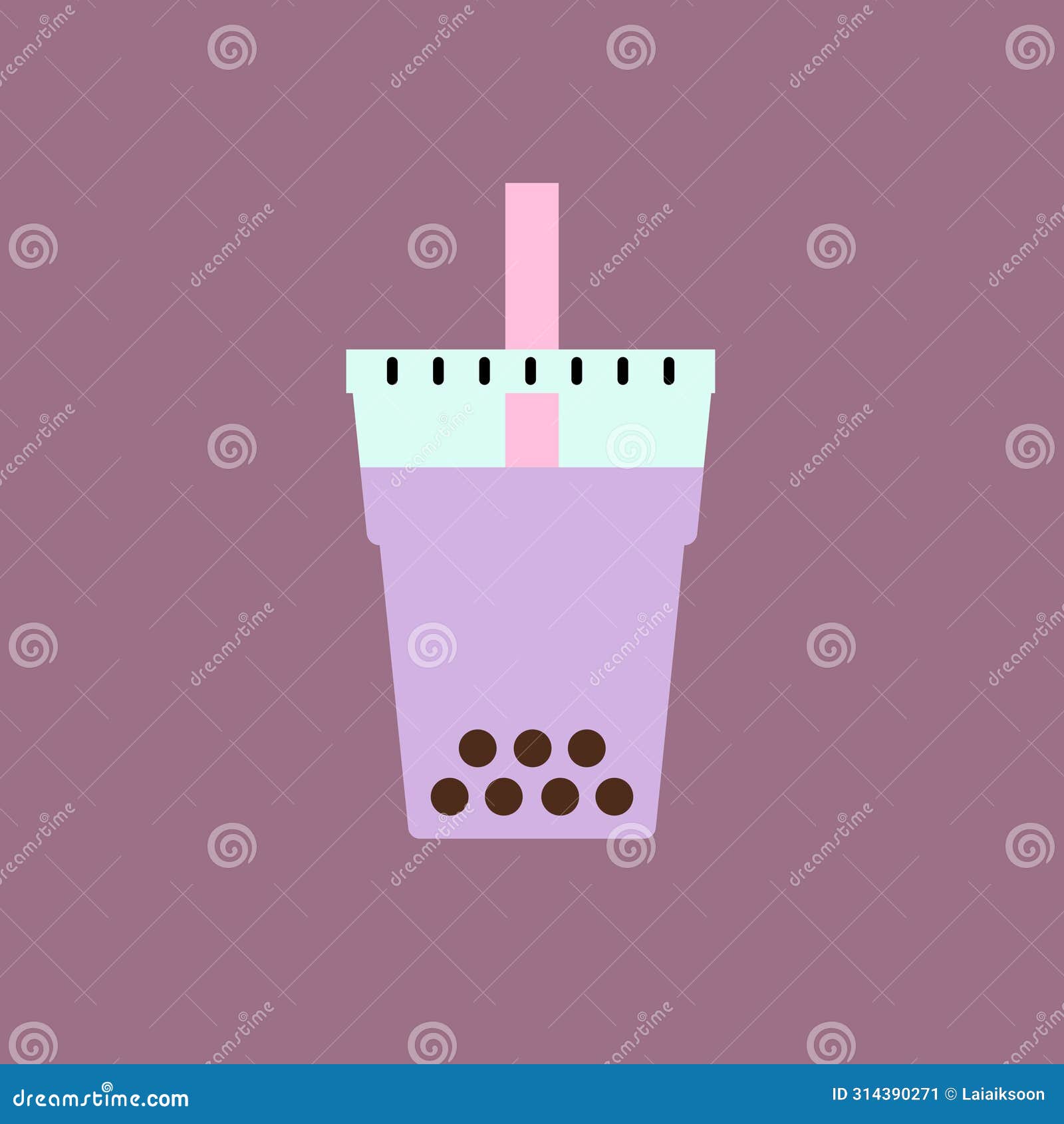Tapioca Pearls. Seamless Pattern. Coloring Page Cartoon Vector ...