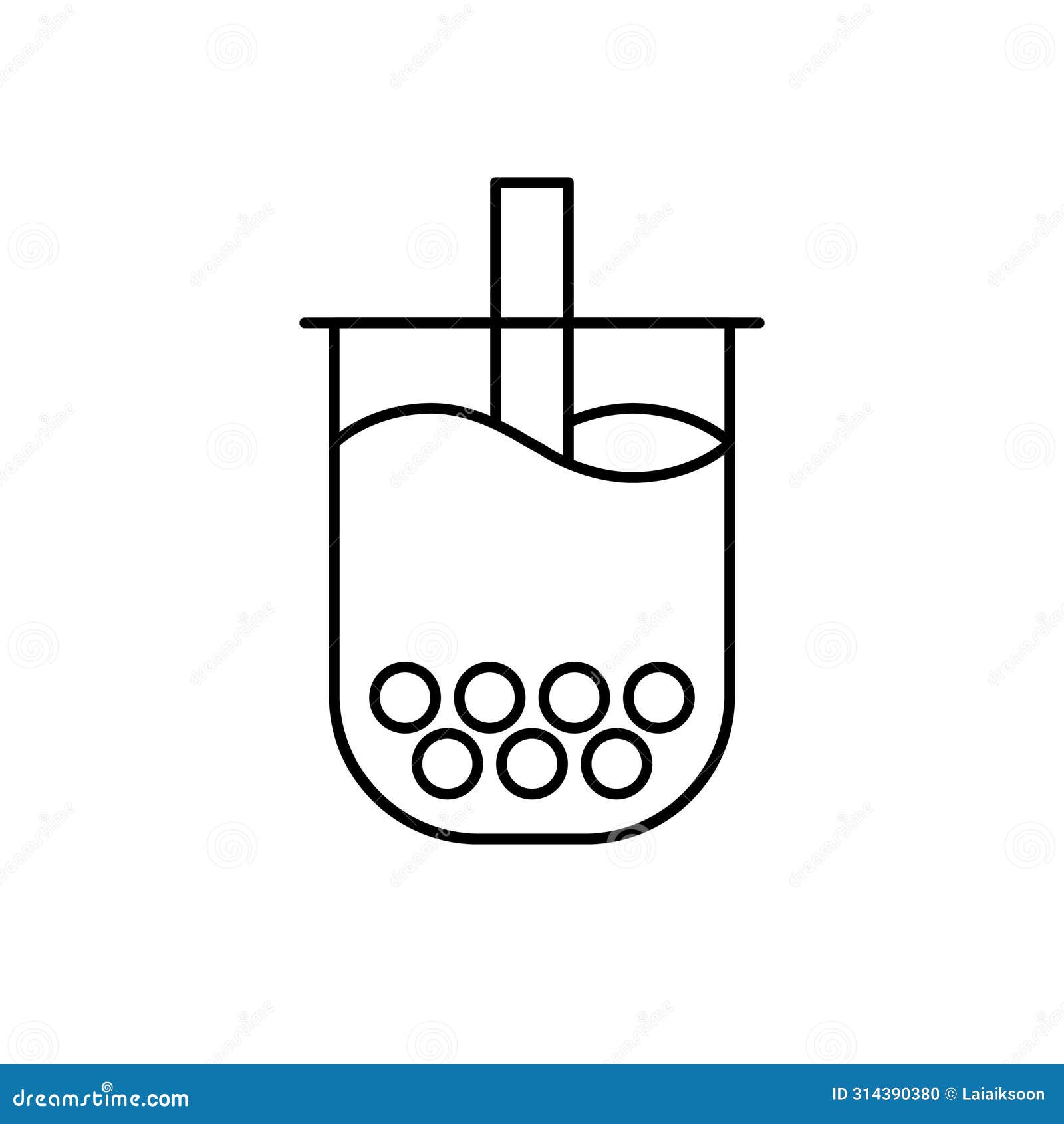 Tapioca Pearls. Seamless Pattern. Coloring Page Vector Illustration ...